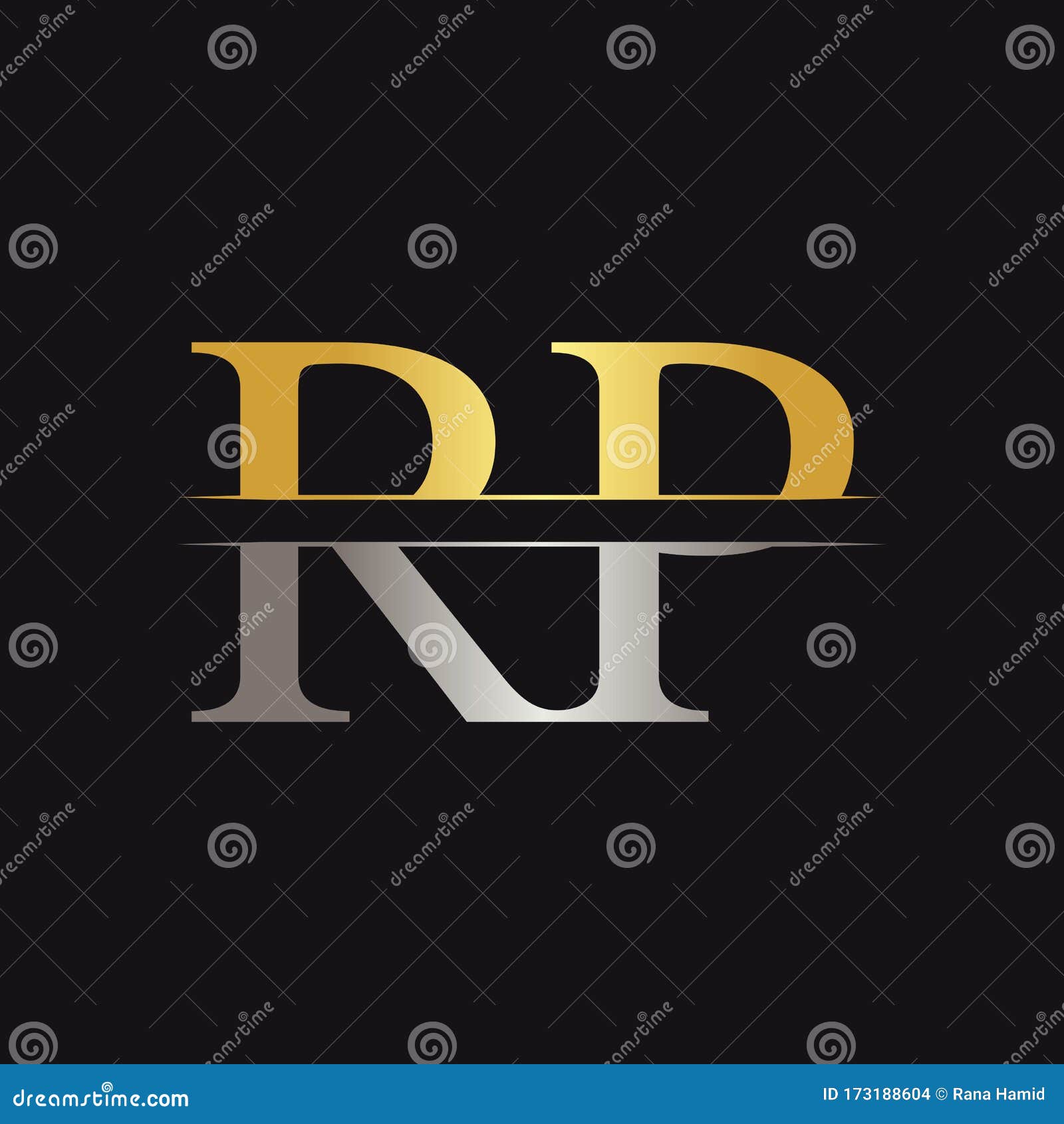 Abstract Letter RP Logo Design Vector Template. Creative Gold and ...