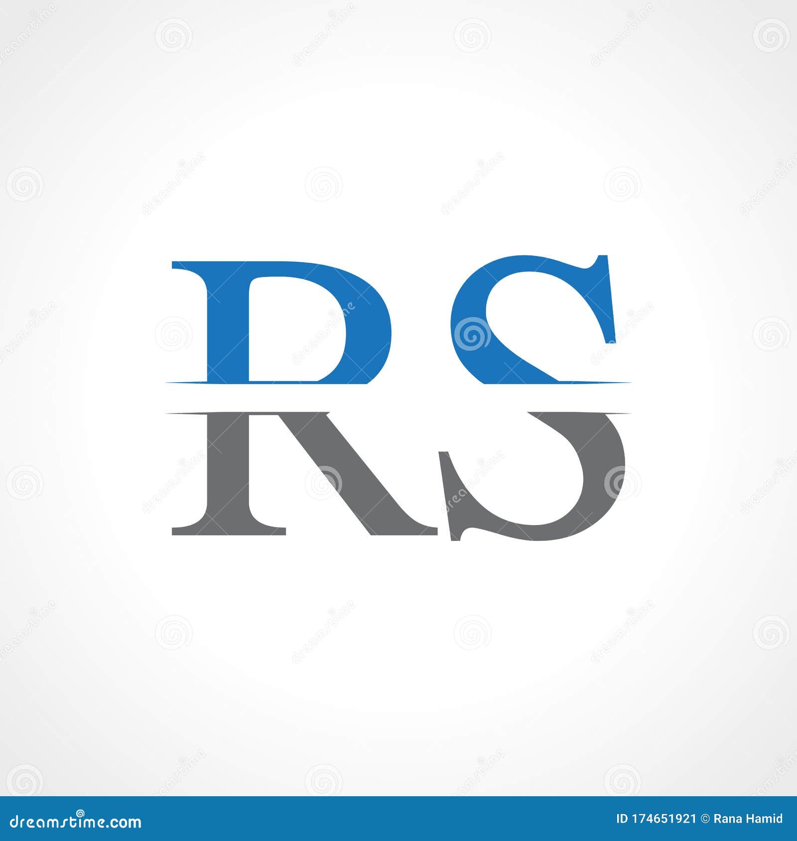 Abstract Letter RS Logo Design Vector Template. Creative Blue and Grey ...