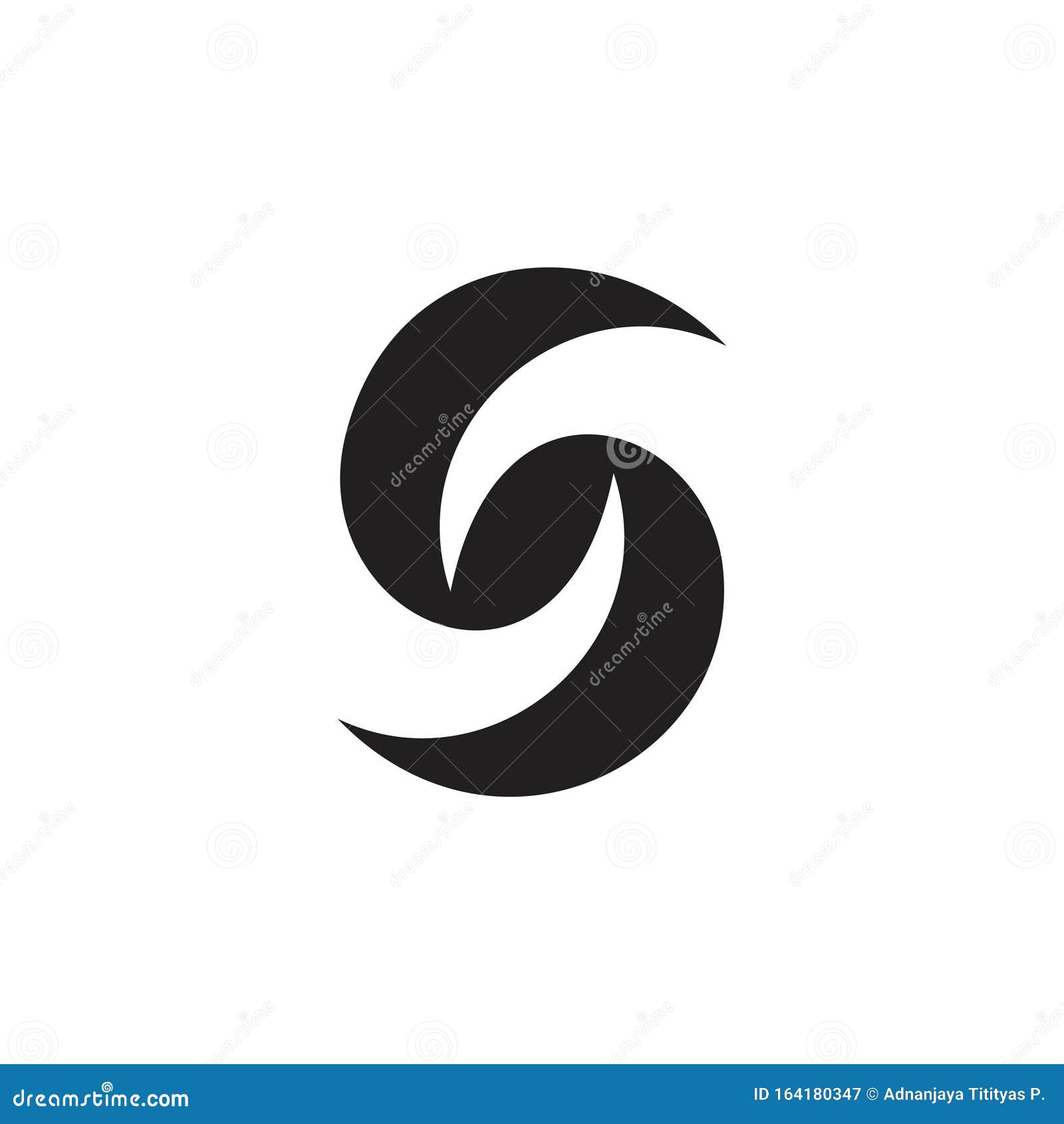 Abstract Letter S Curves Ribbon Shape Logo Vector Stock Vector ...