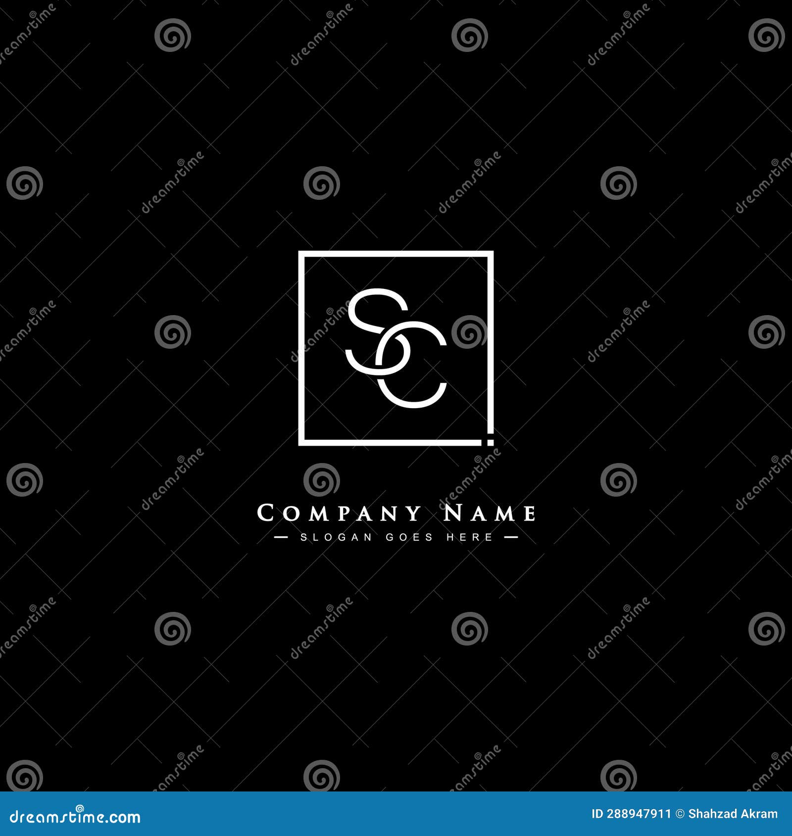 Abstract Letter SC Logo - Initial Monogram Template for Alphabet S and ...