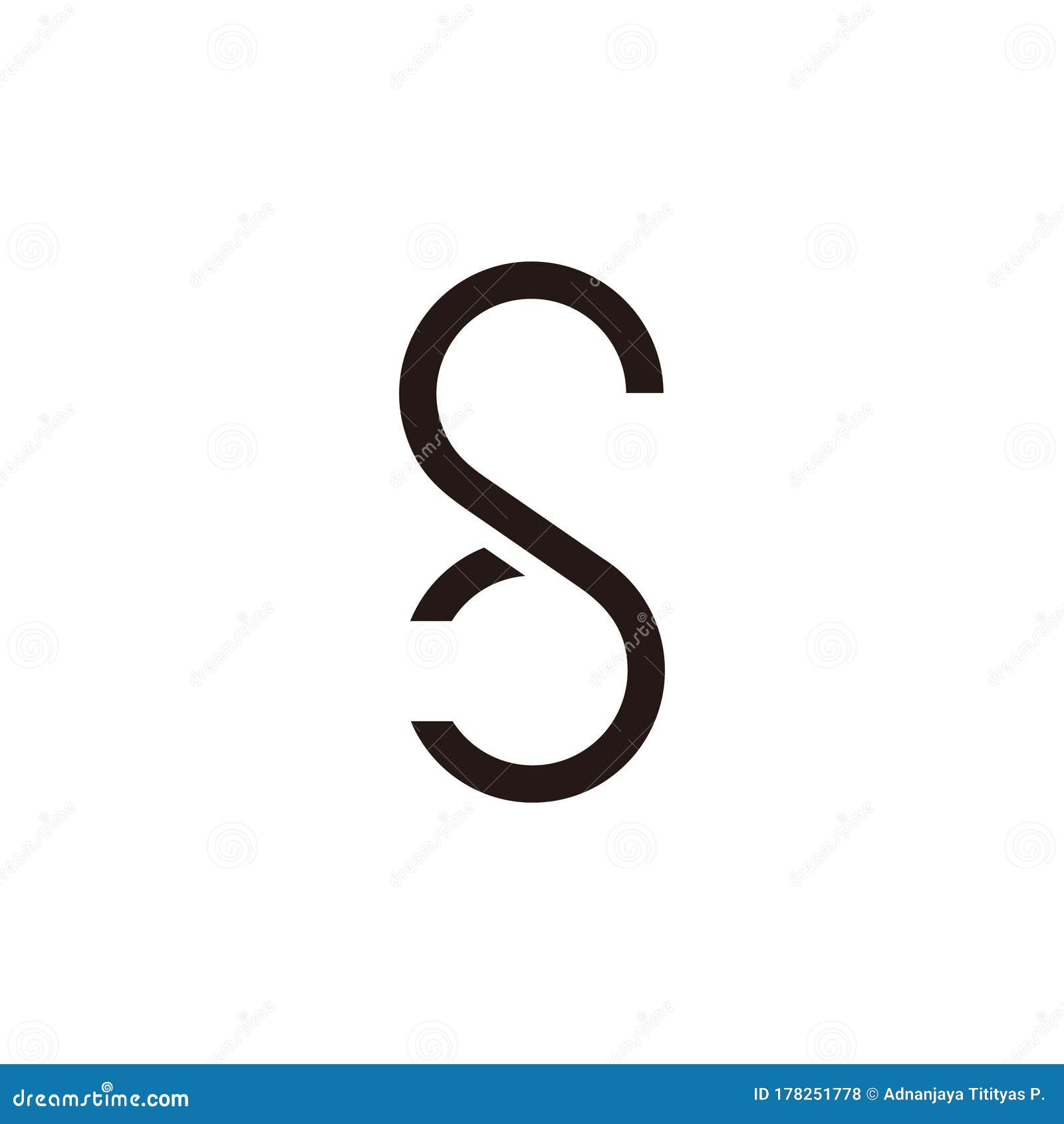 Abstract Letter Sd Simple Geometric Loop Line Design Symbol Logo Vector ...