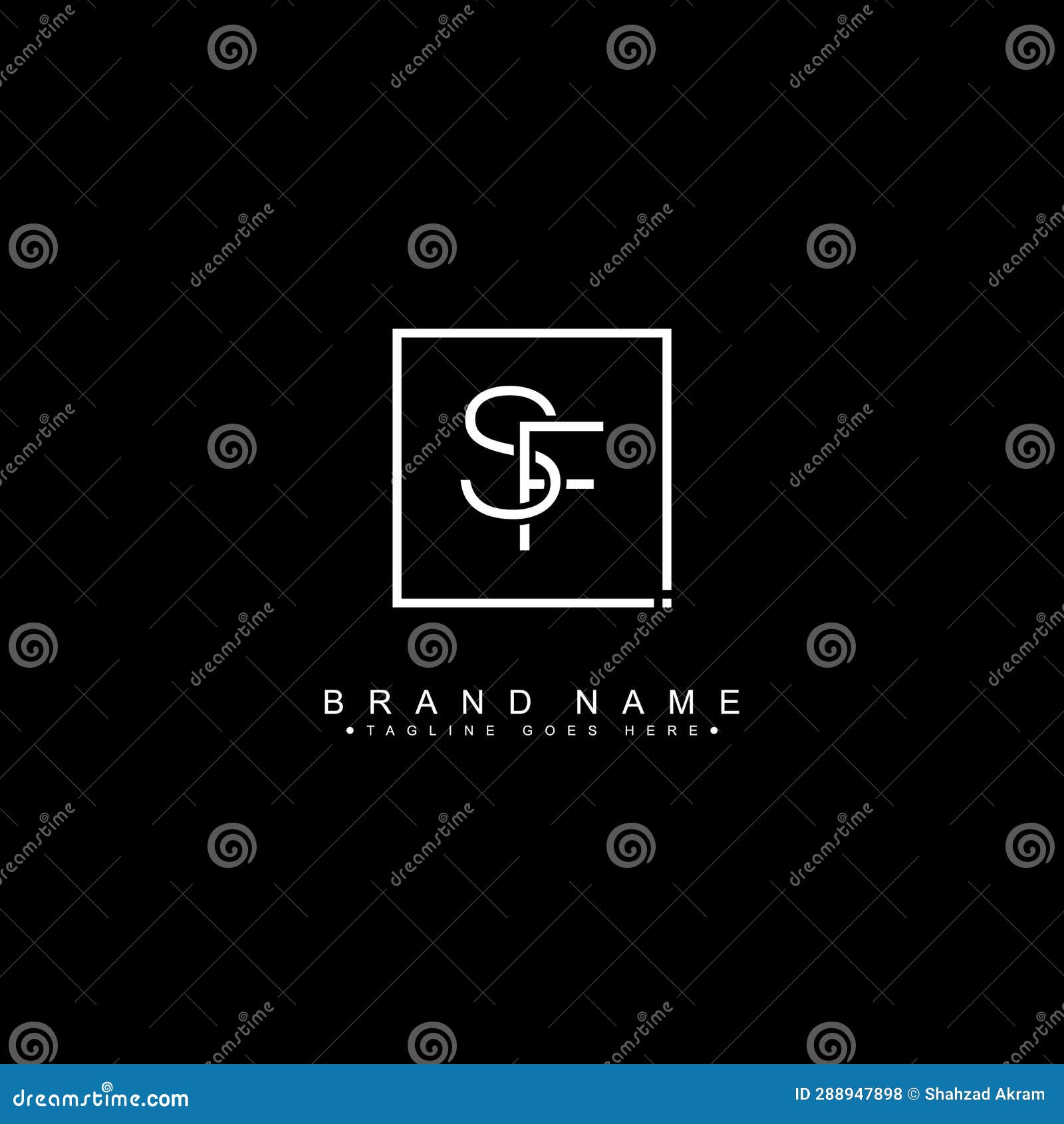 Abstract Letter SF Logo - Initial Monogram Template for Alphabet S and ...