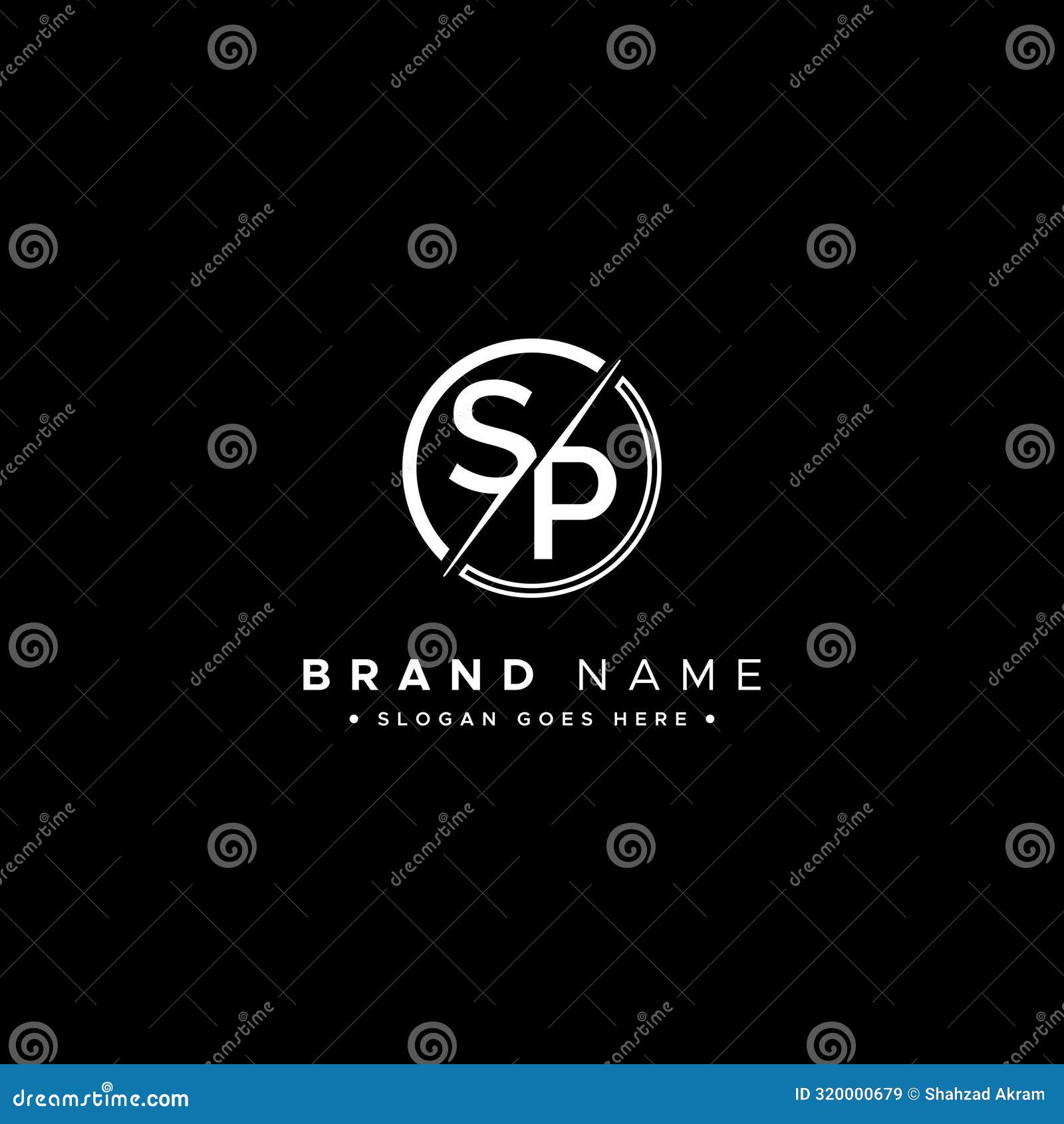 Abstract Letter SP Logo - Initial Monogram Template for Alphabet S and ...