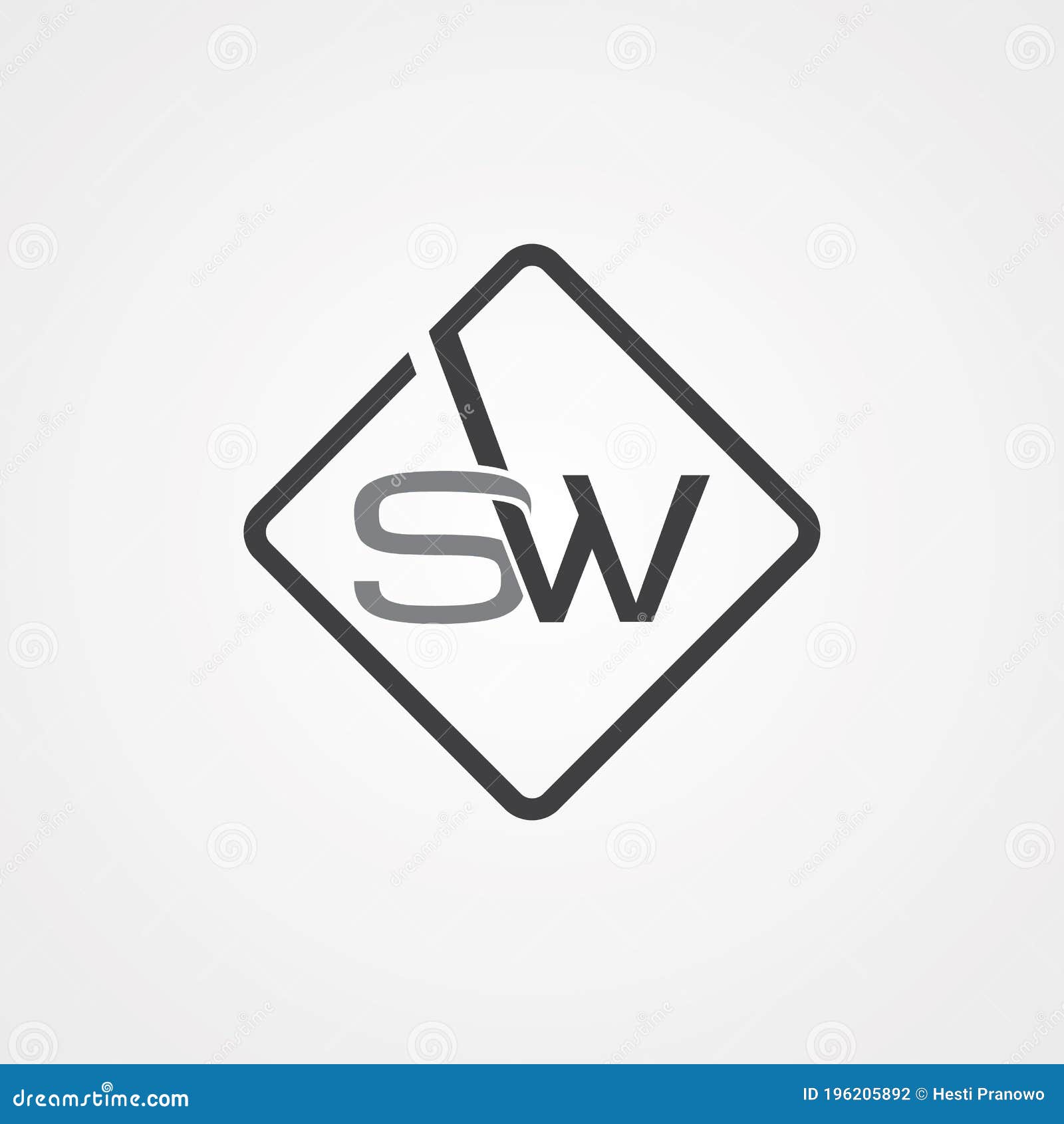 Abstract Letter SW Symbol Design with Creative Modern Trendy Stock ...