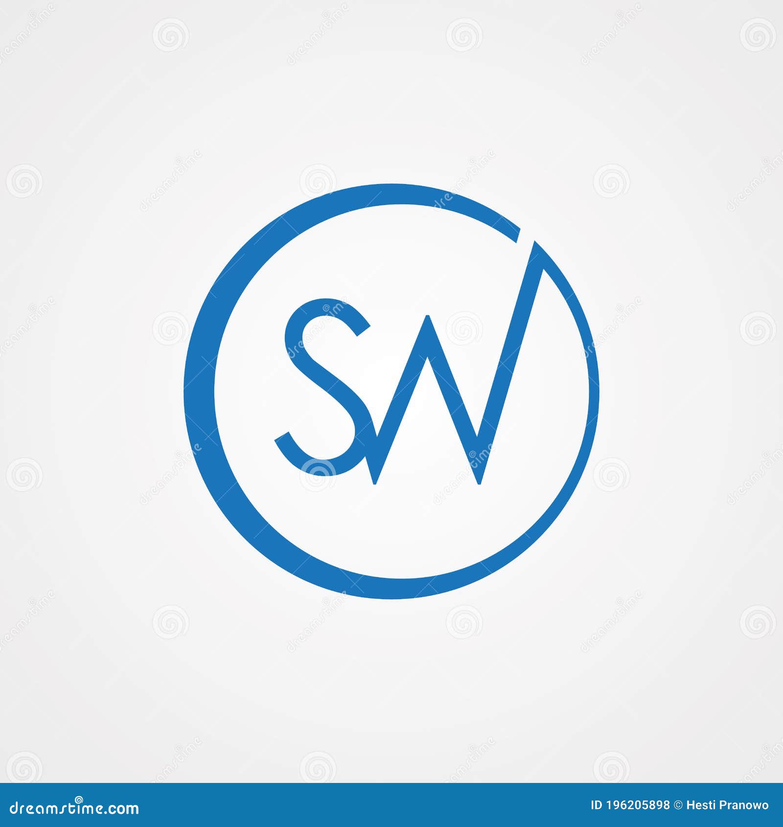 Abstract Letter SW Symbol Design with Creative Modern Trendy Stock ...