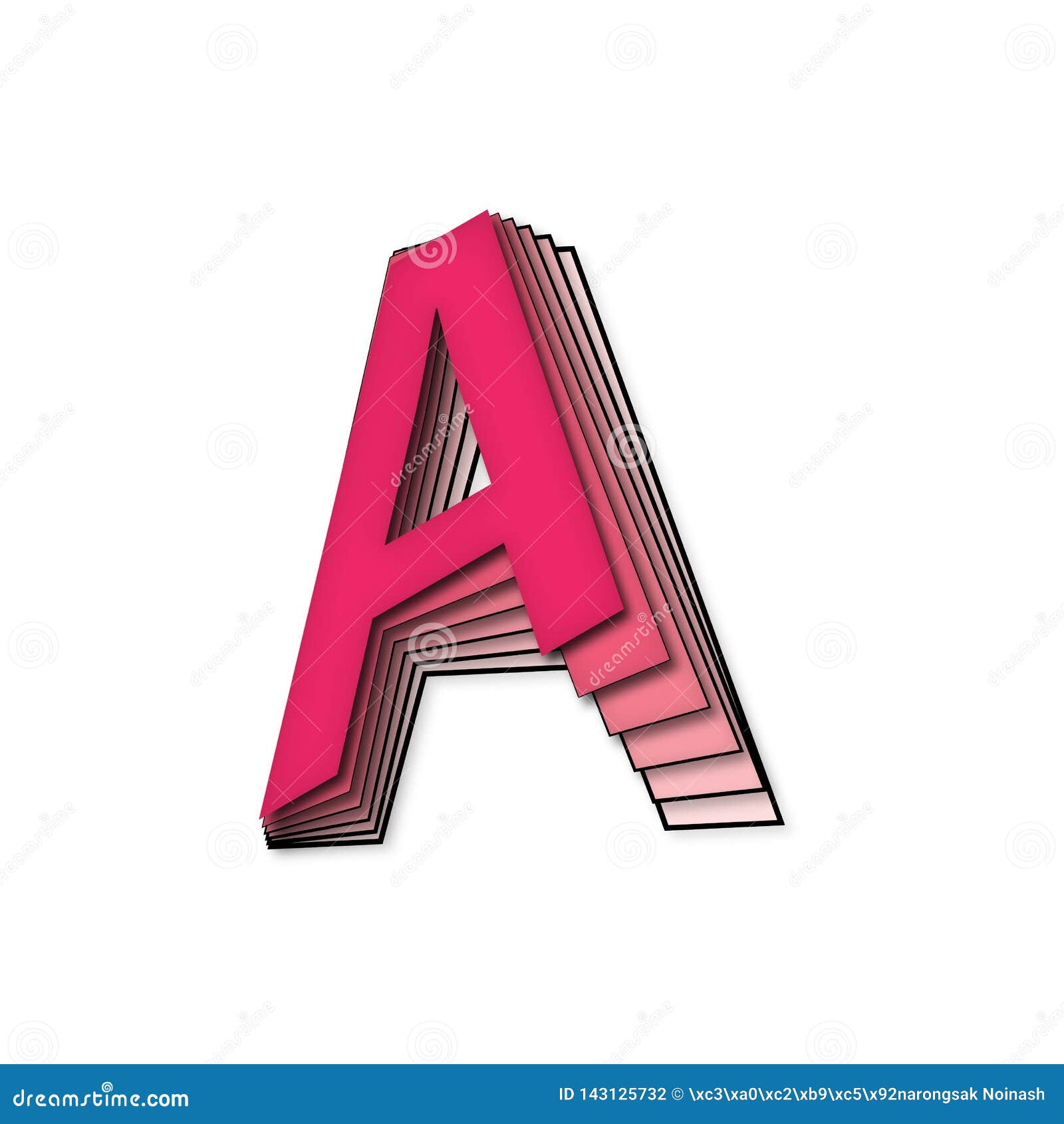Abstract Letter a Uppercase, Flip Text Minimal Pink Stock Illustration ...