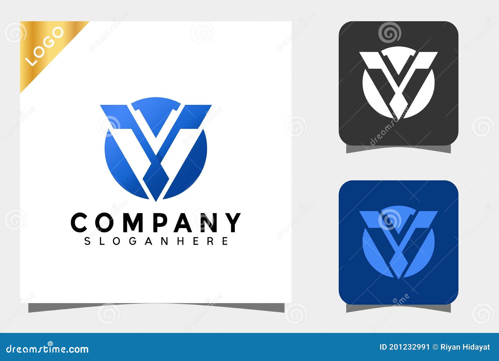 Abstract Letter V Circle Modern Logo Designs Vector Illustration Stock ...