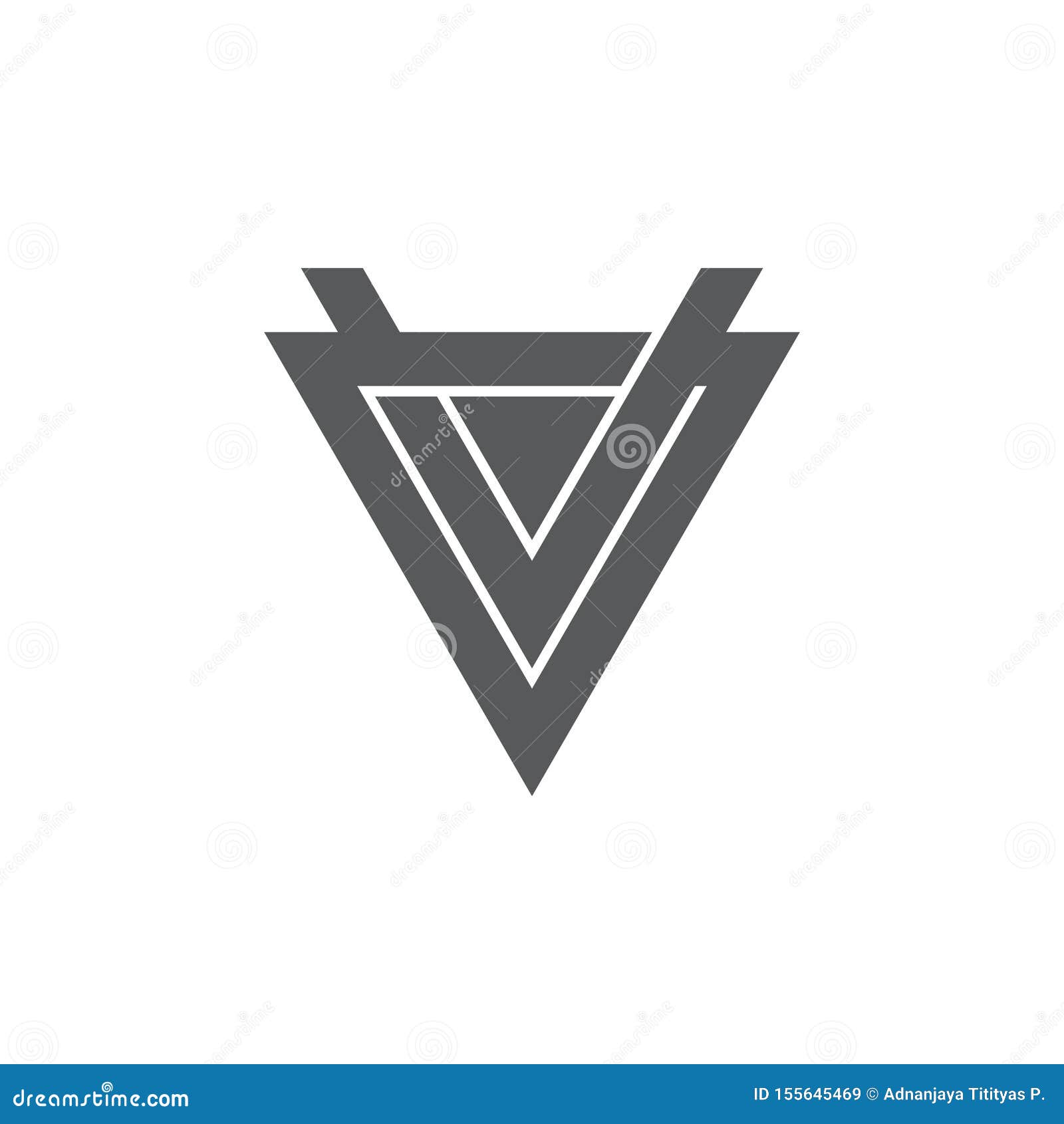 Abstract Letter V Linked Triangle Arrow Geometric Logo Vector Stock ...