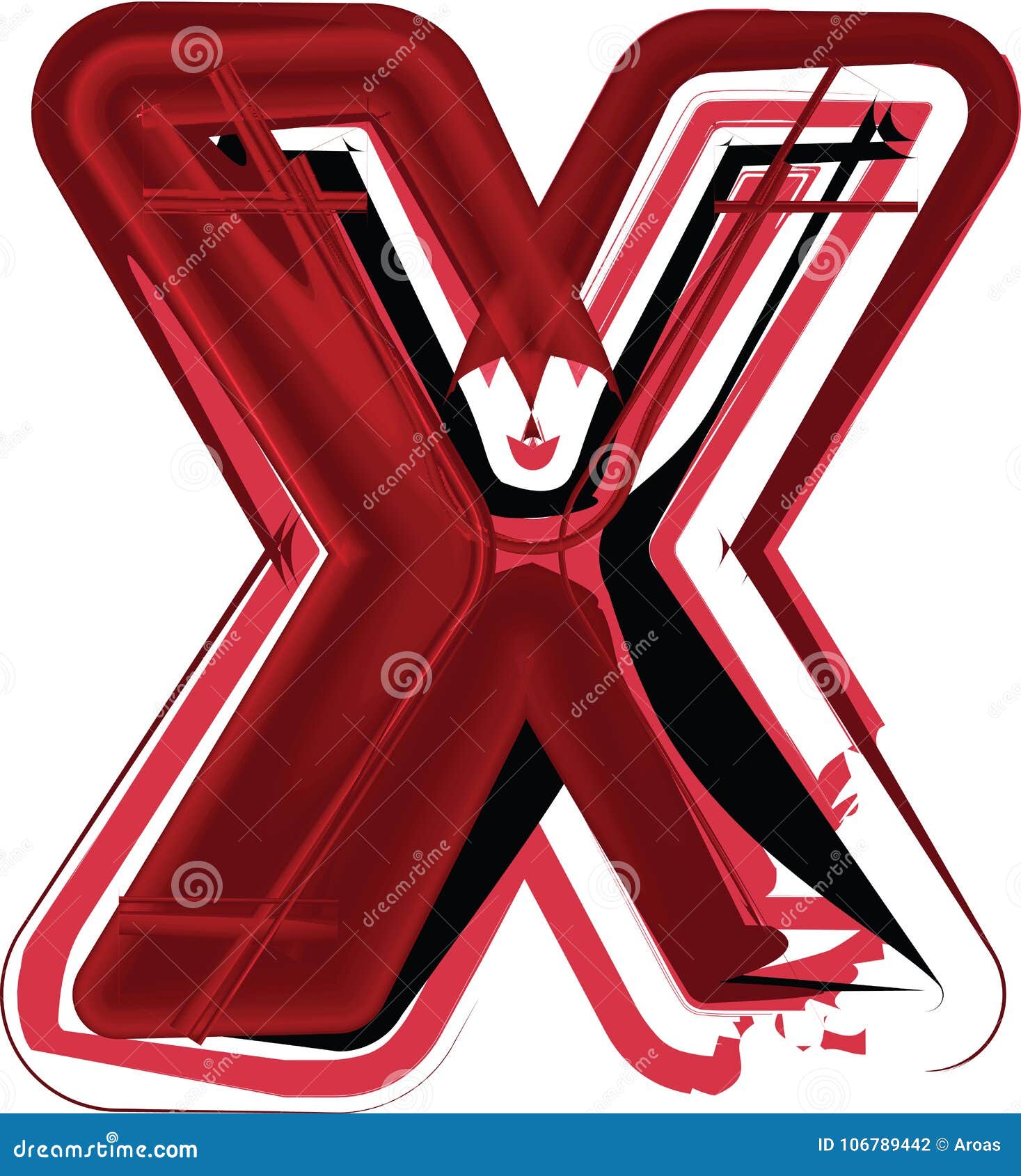 Abstract Letter X stock vector. Illustration of lettering - 106789442