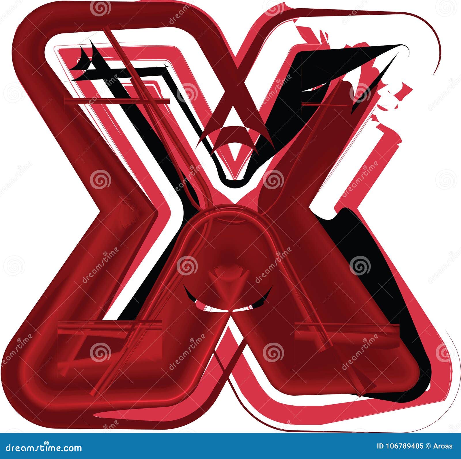 Abstract Letter x stock vector. Illustration of calligraphy - 106789405