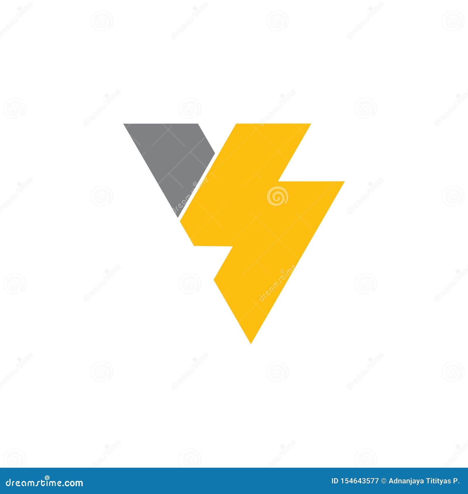 Abstract Letter Vs Thunder Geometric Logo Vector Stock Vector ...