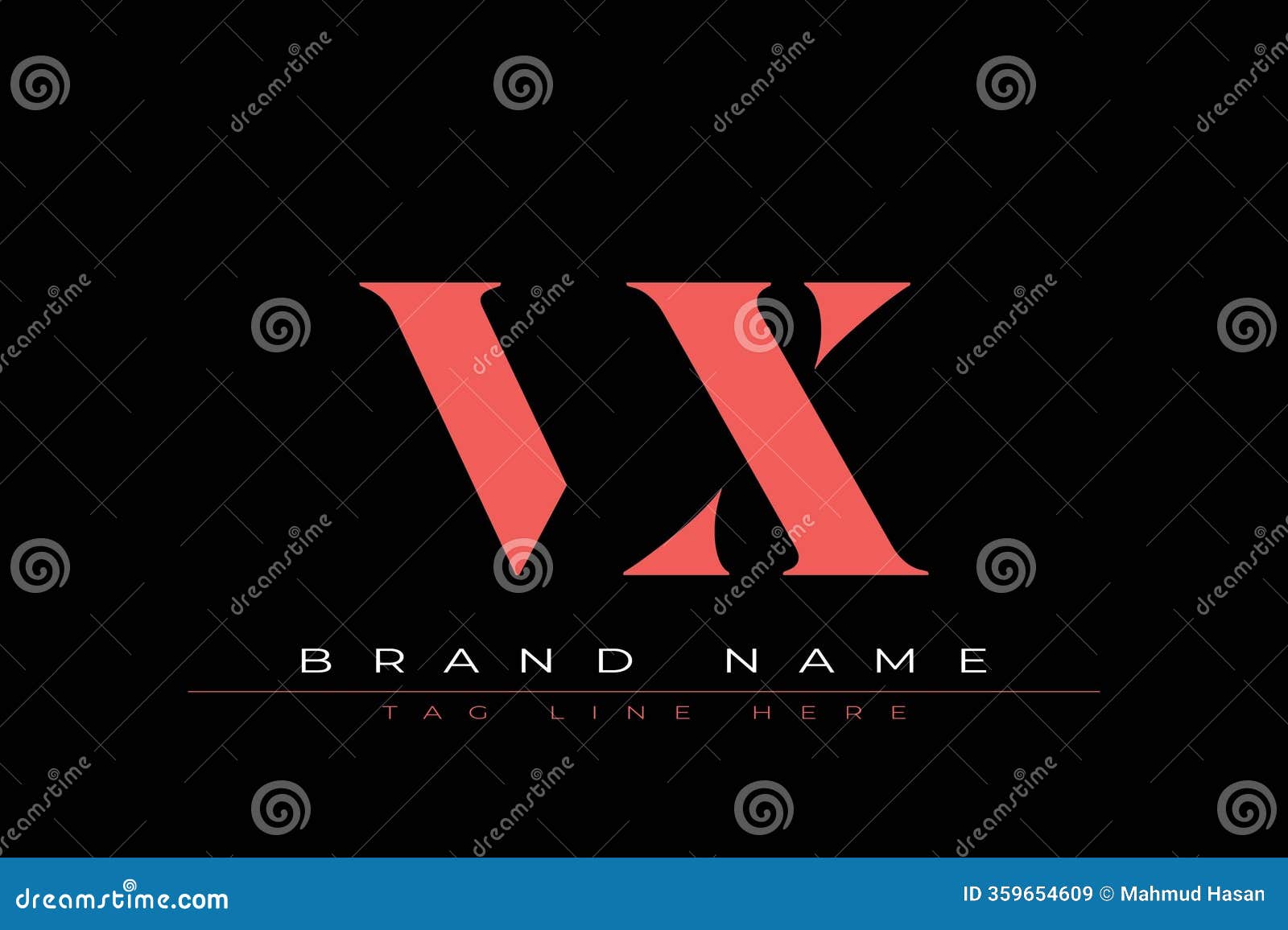 Abstract Letter VX Minimal Logo Design Template Stock Illustration ...