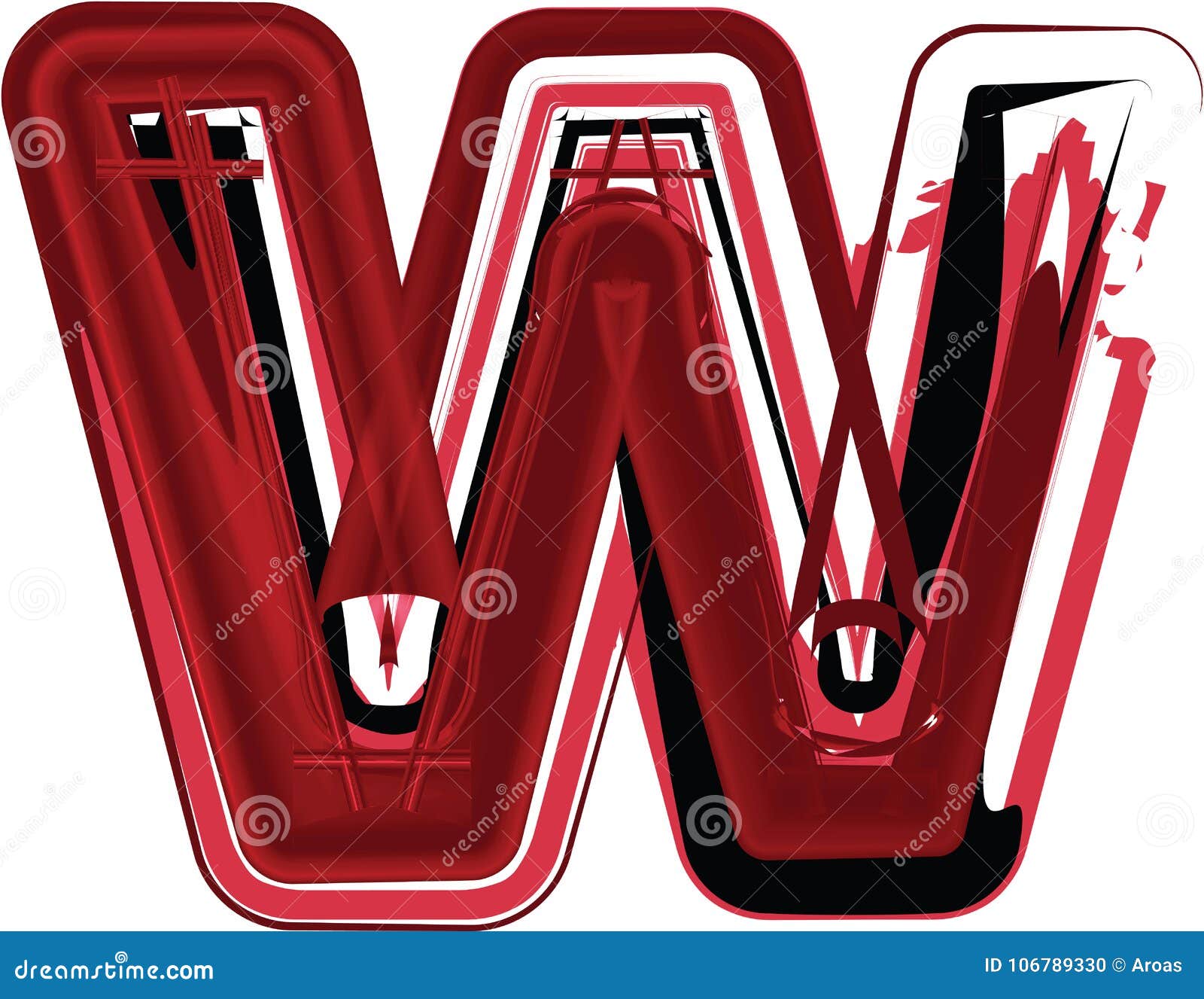 Abstract Letter W stock vector. Illustration of calligraphy - 106789330