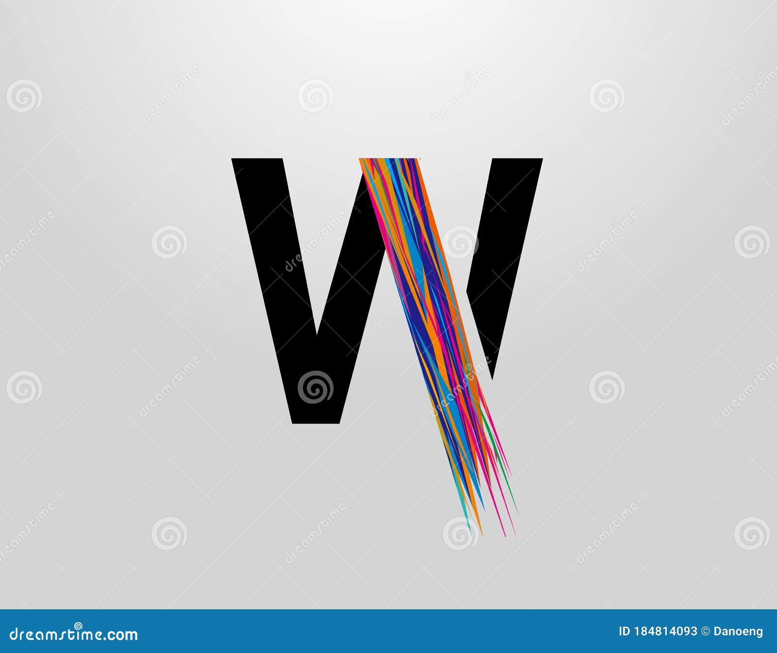 Abstract Letter W Logo. Initial W with Creative Colorful Strips Stock ...