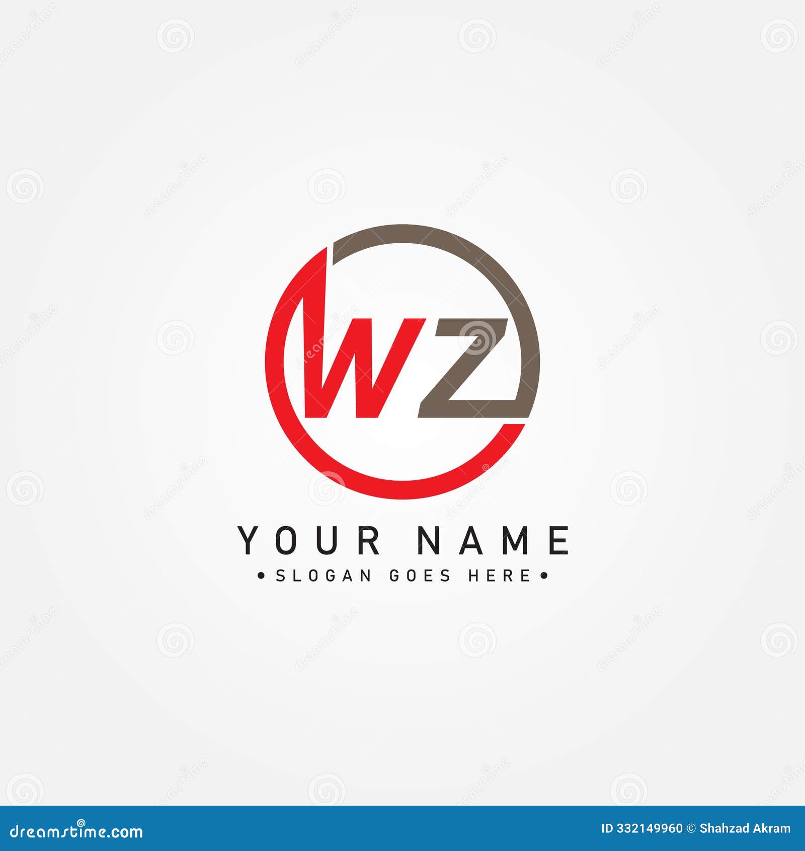 Abstract Letter WZ Logo - Initial Monogram Template for Alphabet W and ...