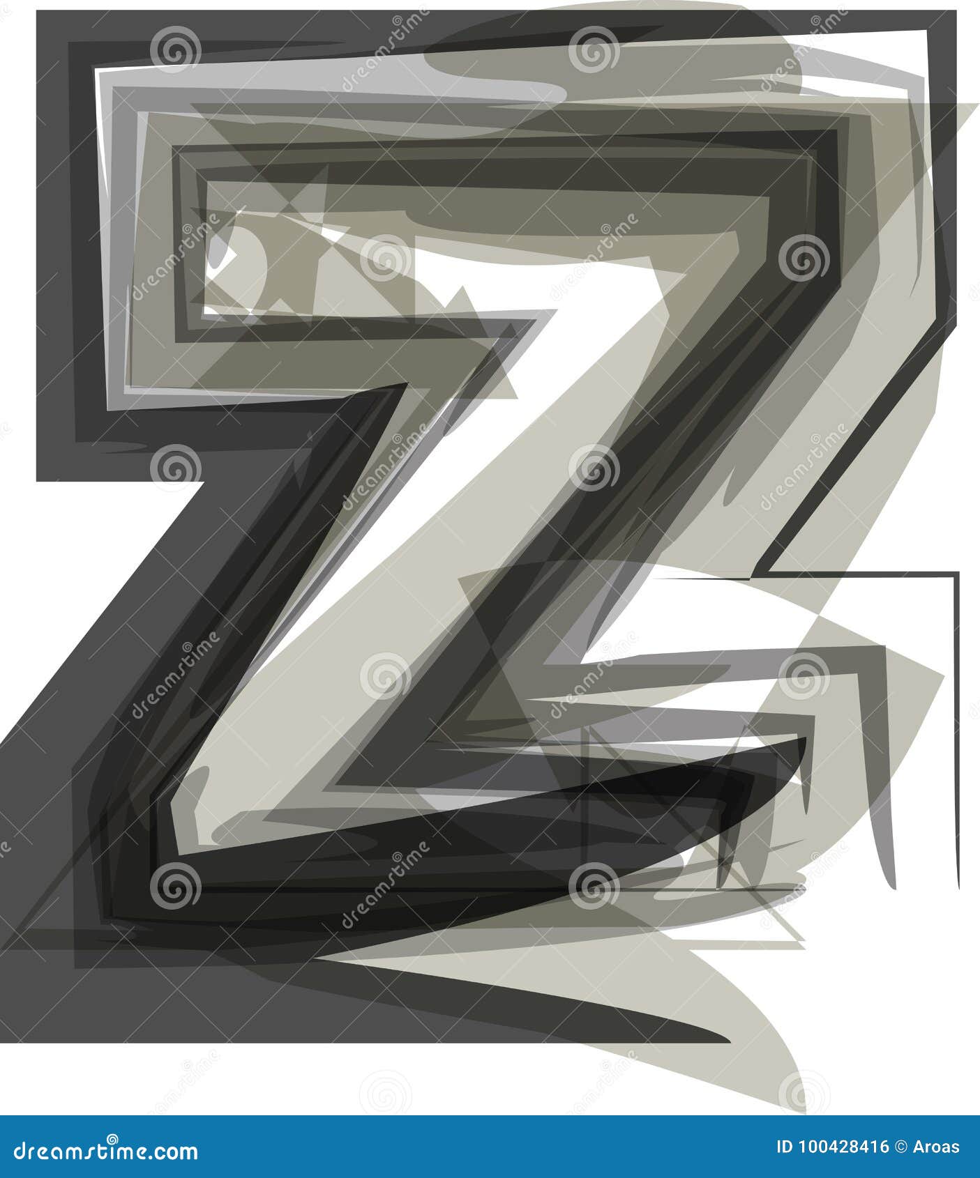 Abstract Letter z stock vector. Illustration of calligraphy - 100428416