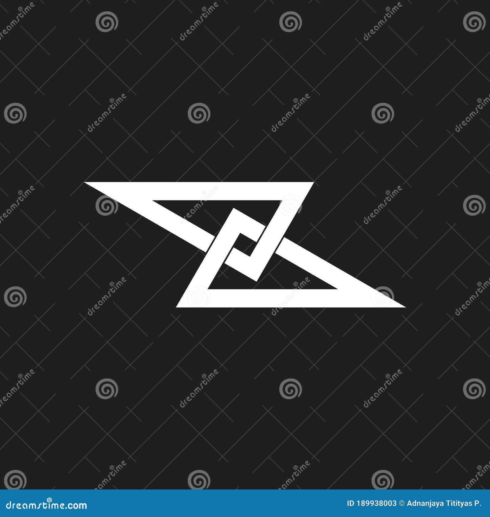 Abstract Letter Z Linked Triangle Overlap Logo Vector Stock Vector ...