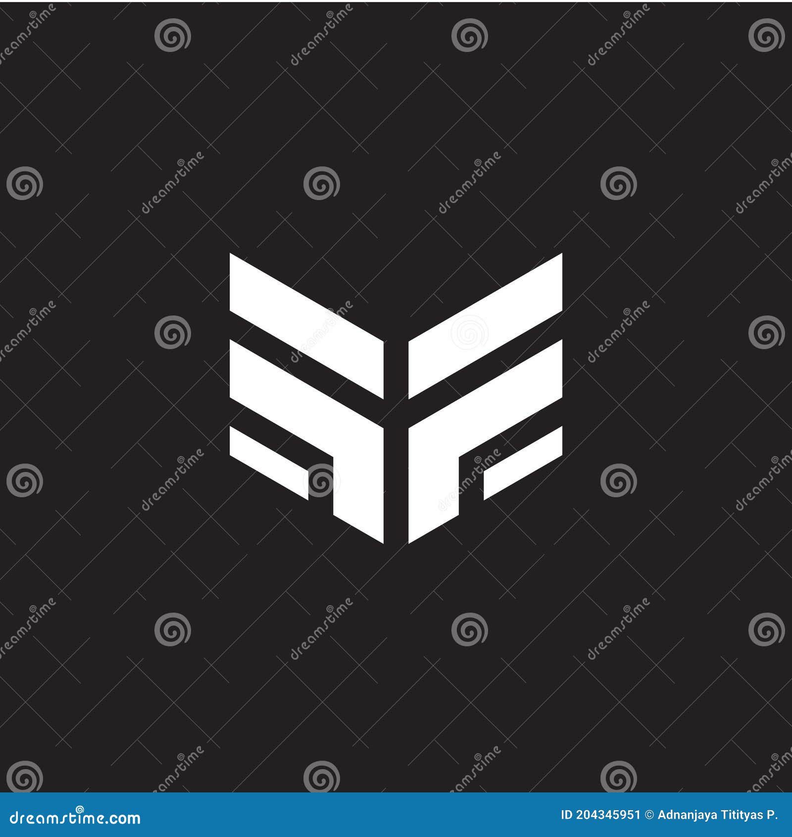Abstract Letters Ff Simple Geometric Line Emblem Logo Vector Stock ...