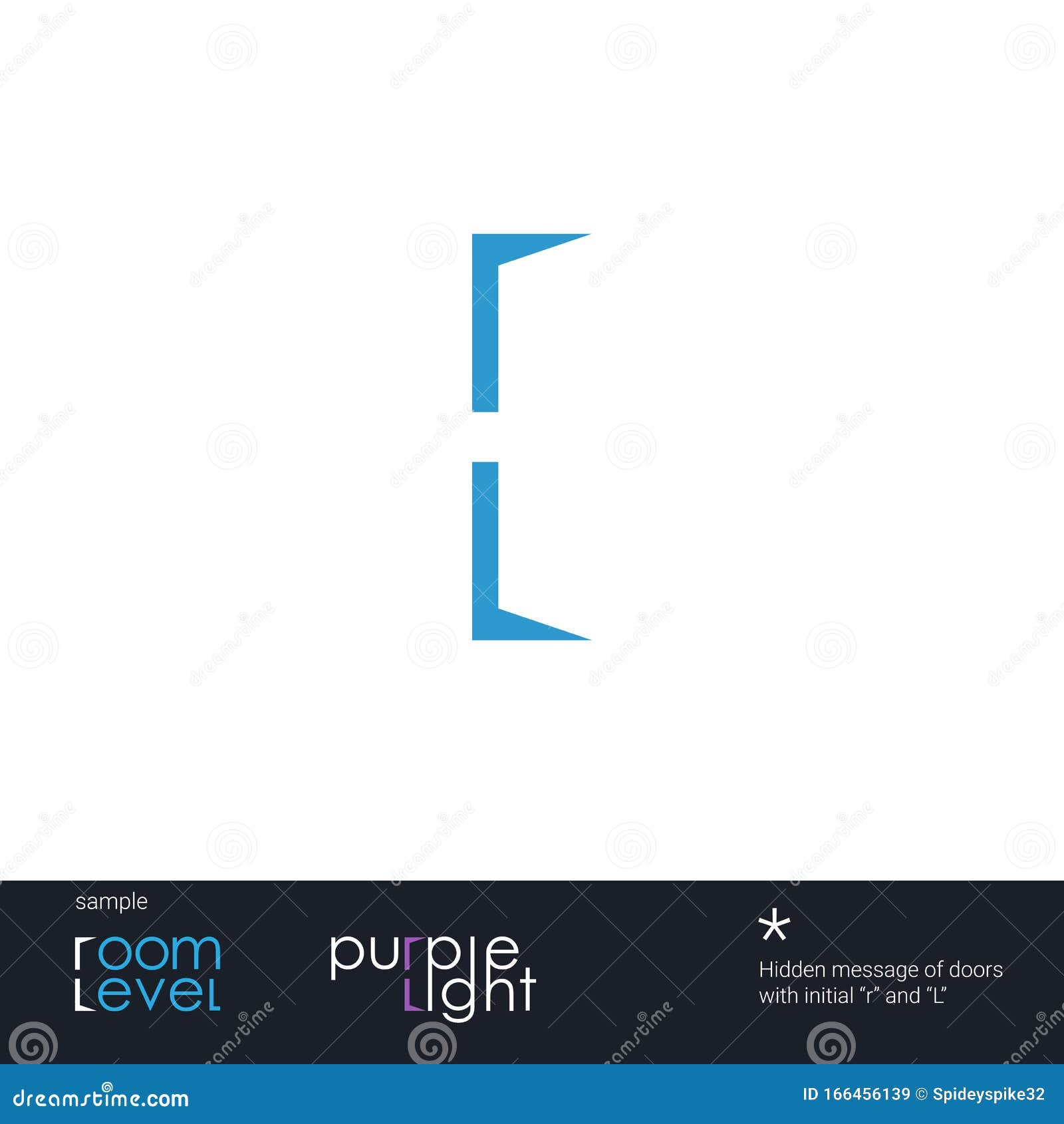 Abstract Letters R and L for an Open Door Stock Vector - Illustration ...