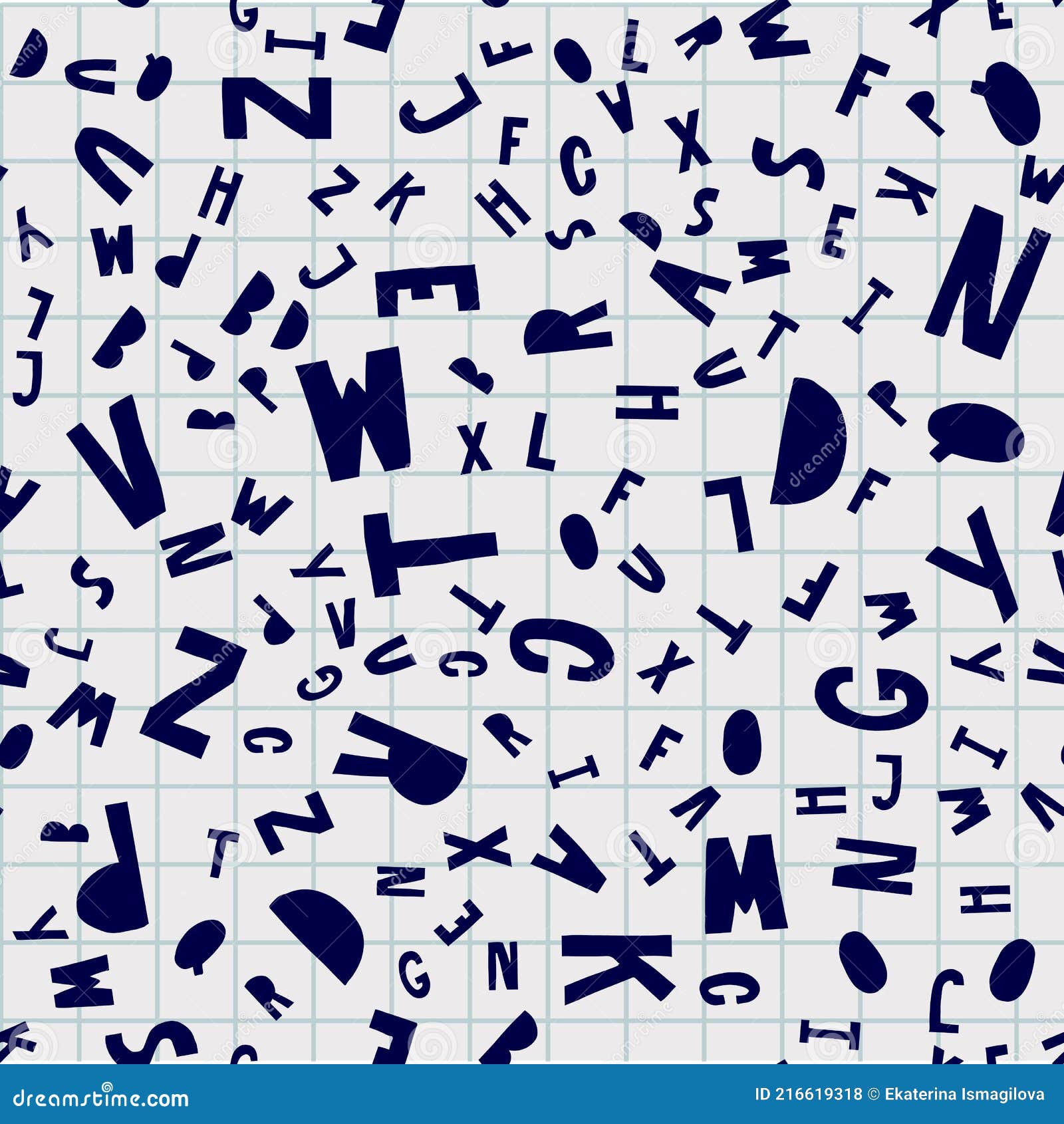 Abstract Letters Seamless Pattern Alphabet Words ABC Stock Vector ...