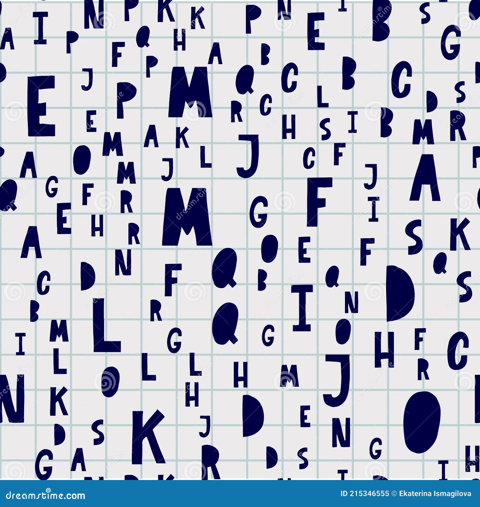 Abstract Letters Seamless Pattern Alphabet Words ABC Stock Vector ...