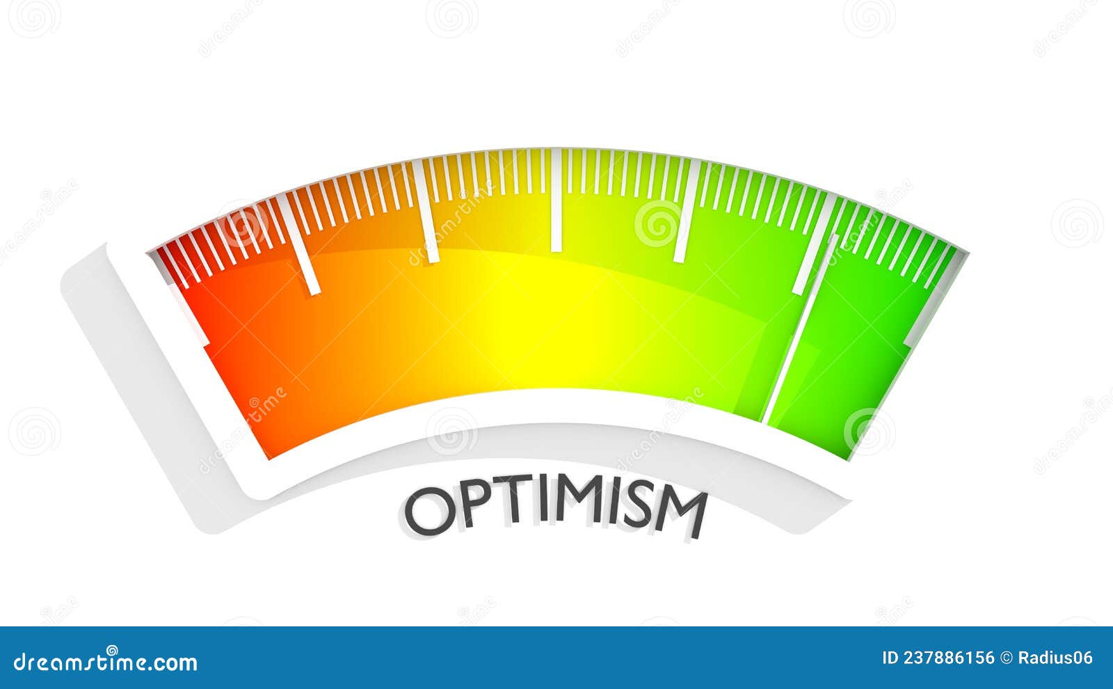 Optimism Measuring Device with Arrow and Scale. 3D Render Stock ...