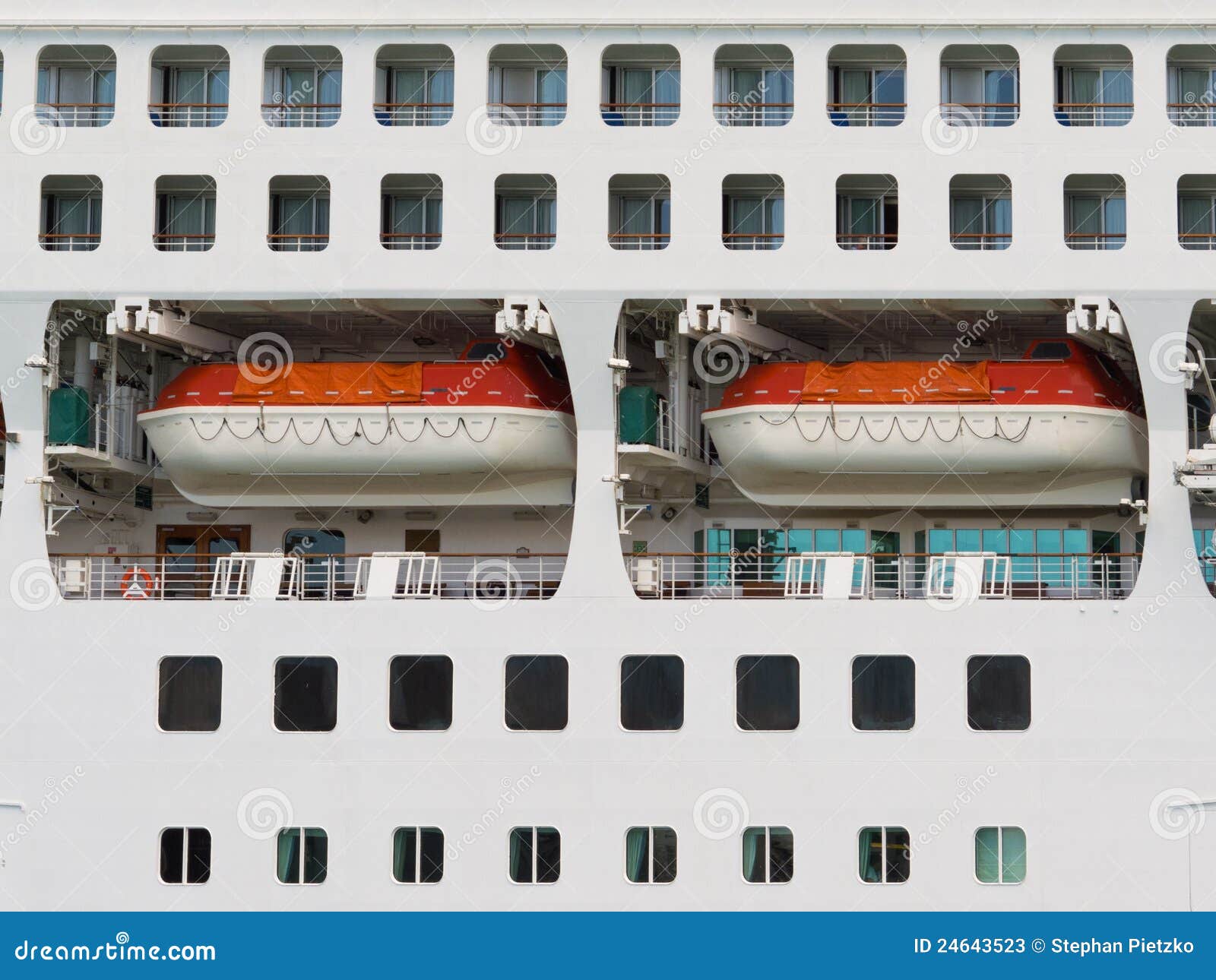 Abstract of Lifeboats on a Large Cruise Ship Stock Image - Image of ...