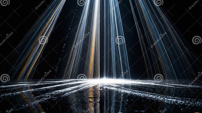 Abstract Light Beams Extending from Dark To Bright in a Striking Linear ...