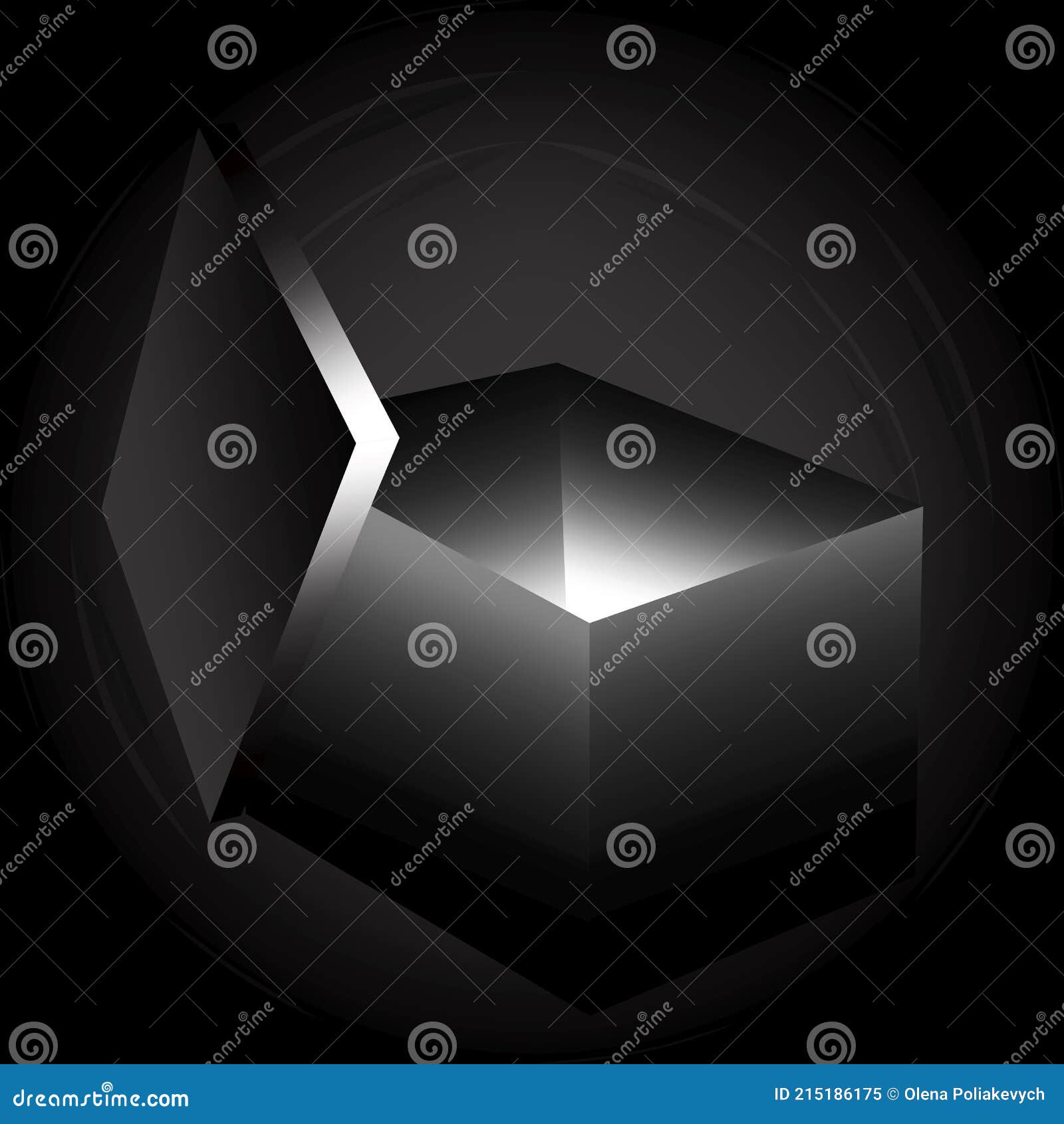 Abstract Light from Black Box for Celebration Design. Stock Image Stock ...