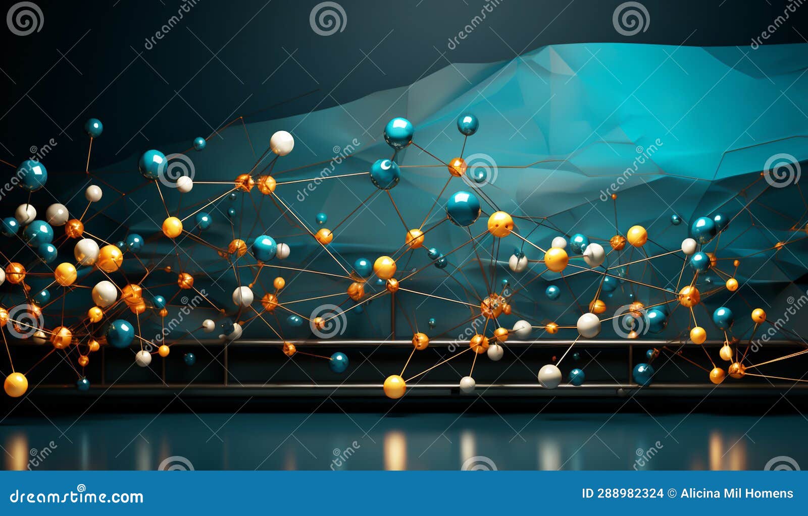 Abstract Light Blue Background with Connection Network. AI Generated ...