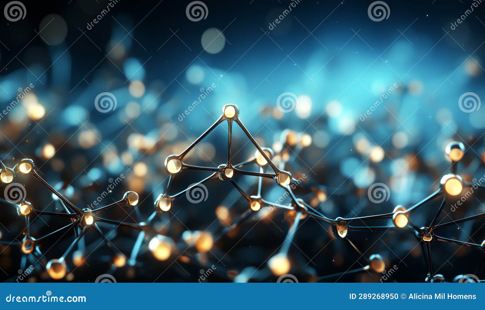 Abstract Light Blue Background with Connection Network. AI Generated ...