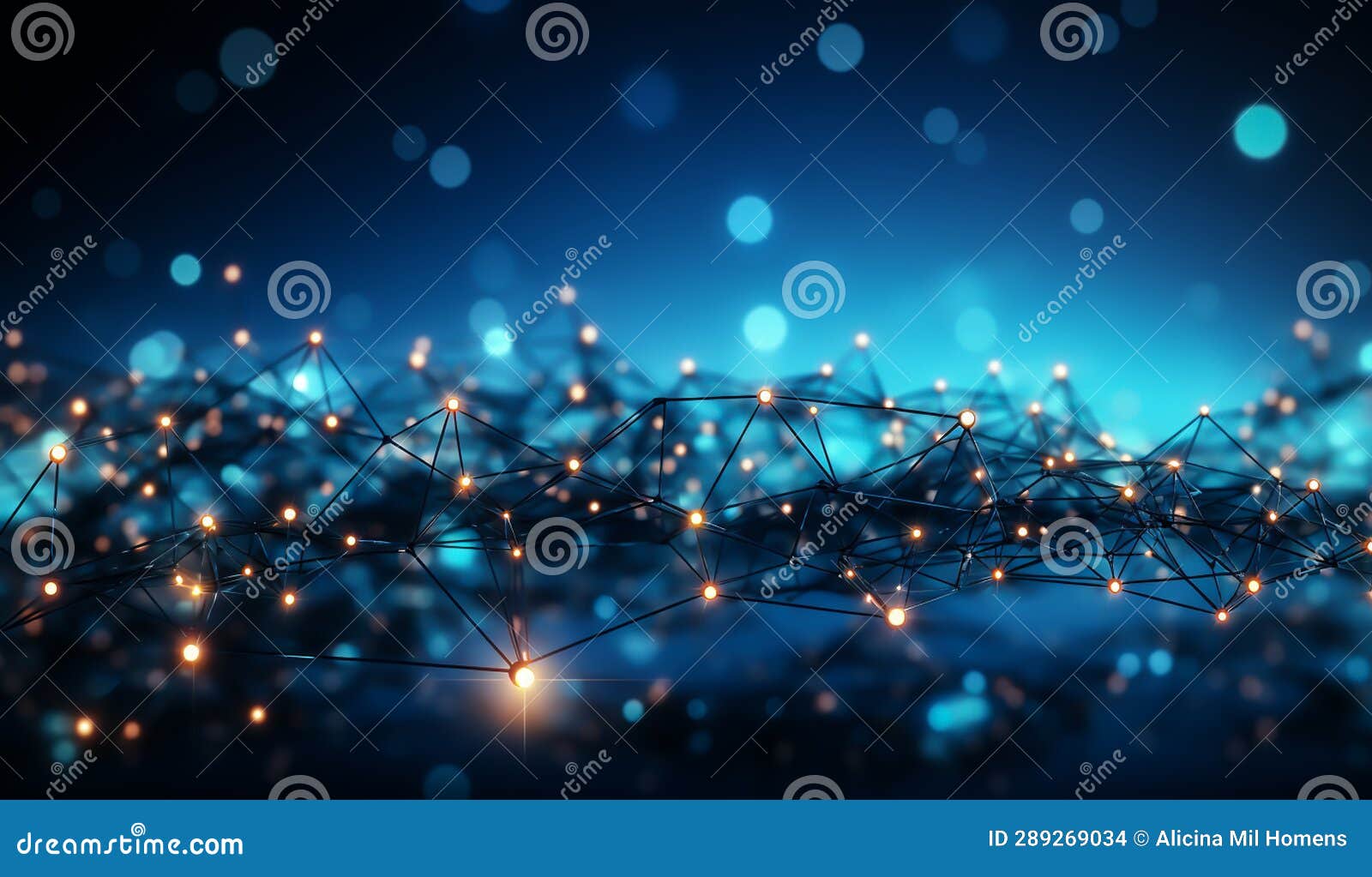 Abstract Light Blue Background with Connection Network. AI Generated ...