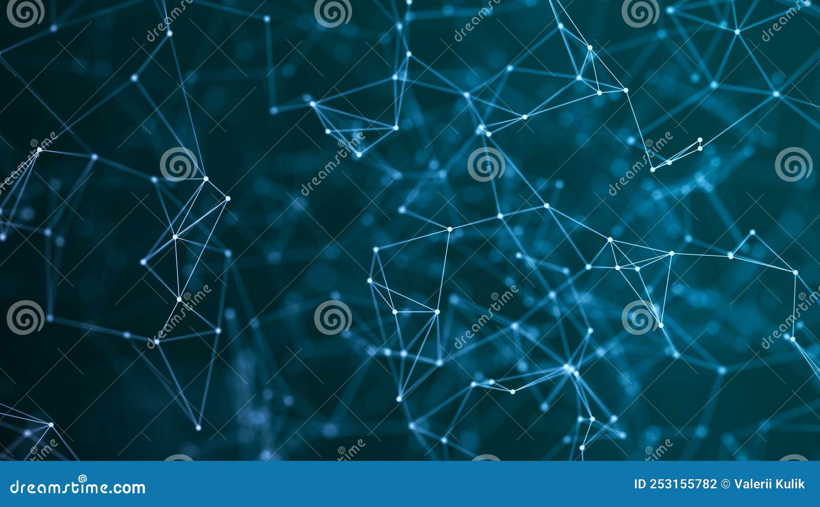 Abstract Light Blue Background with Moving Lines and Dots. the Concept ...