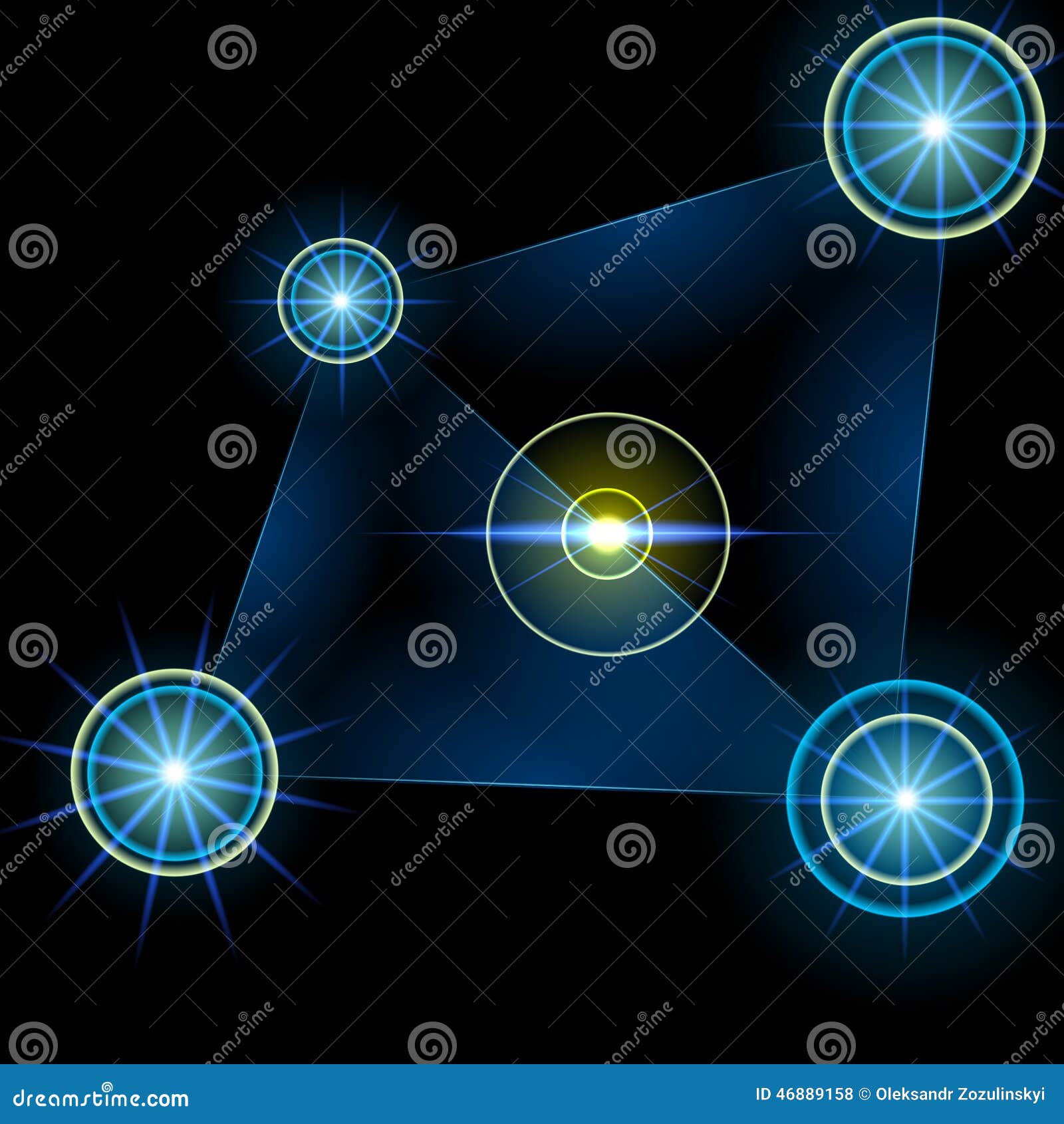 Abstract Light Blue Background with Stars. Raster Stock Illustration ...