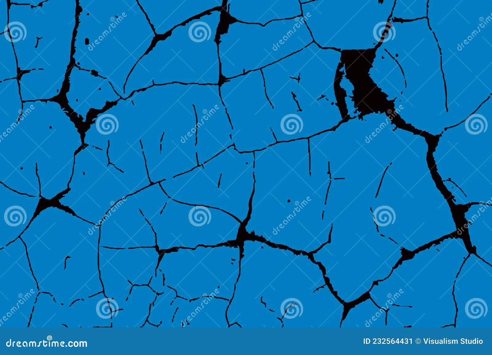 Abstract Light Blue Crack Overlay Black Grunge Texture with Halftone ...