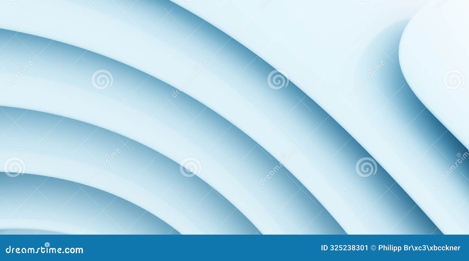 Abstract Light Blue Curved Lines Architectural Detail 3d Render ...