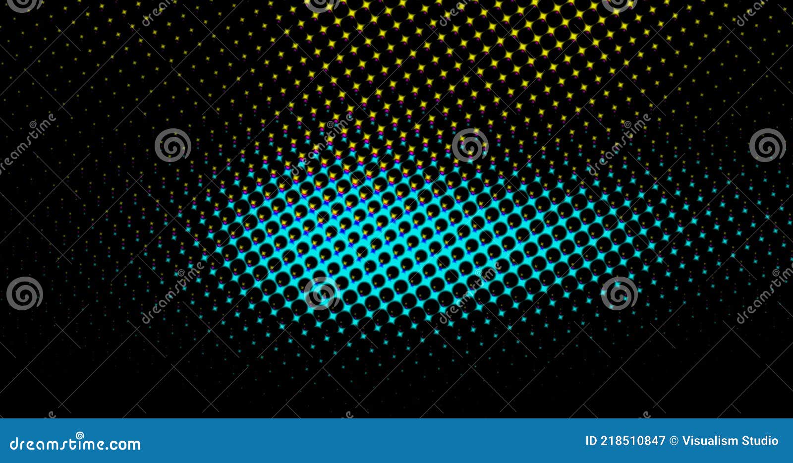 Abstract Light Blue Dots Overlay Colorful Pattern with Circles Geometry ...
