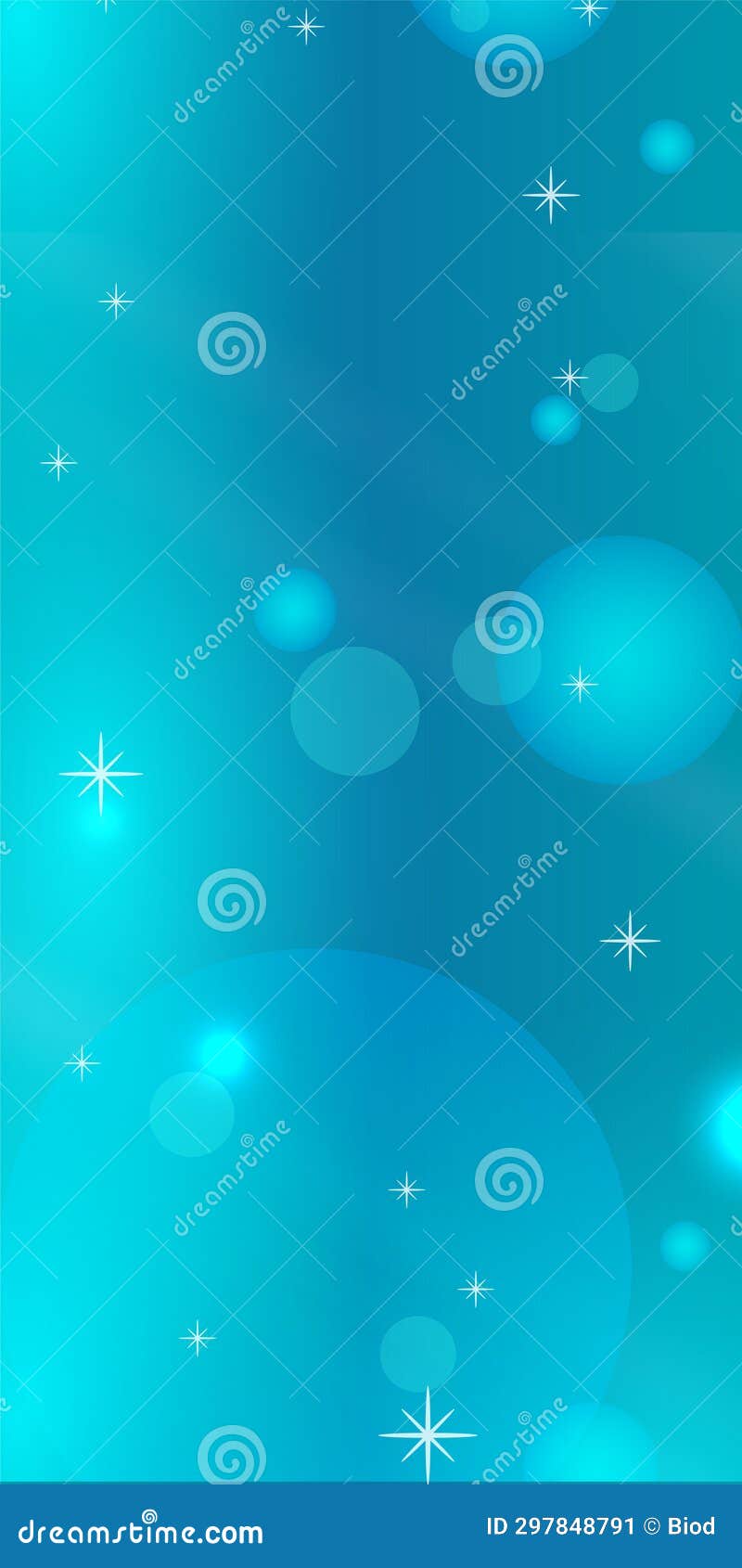 Abstract Light Blue Festive Background with Bokeh Light Effect on ...
