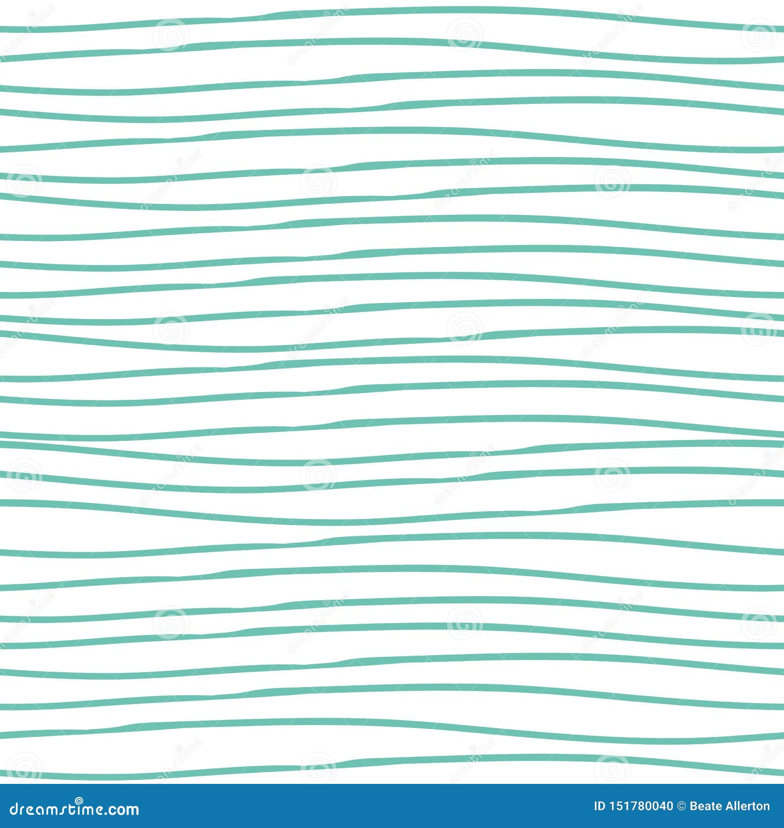 Abstract Light Blue Hand Drawn Horizontal Doodle Line Design. Seamless ...