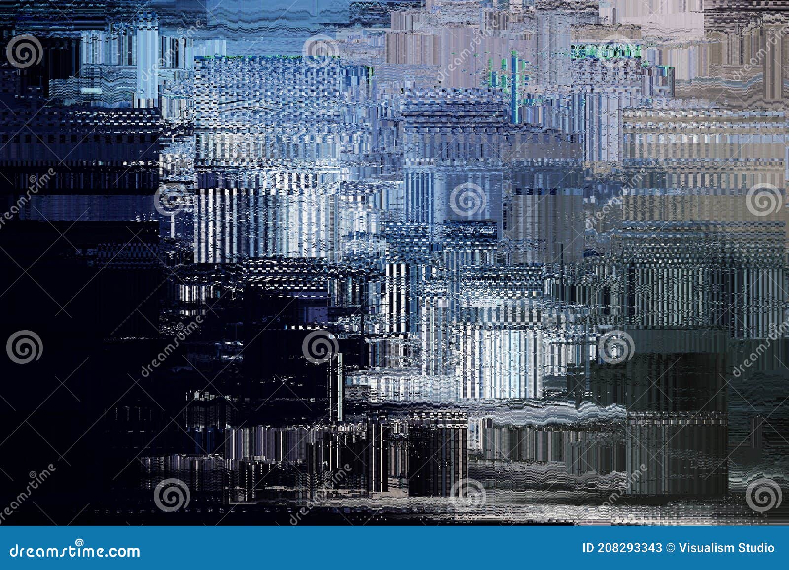 Abstract Light Blue and Orange Glitch Error Video Damage Noise ...