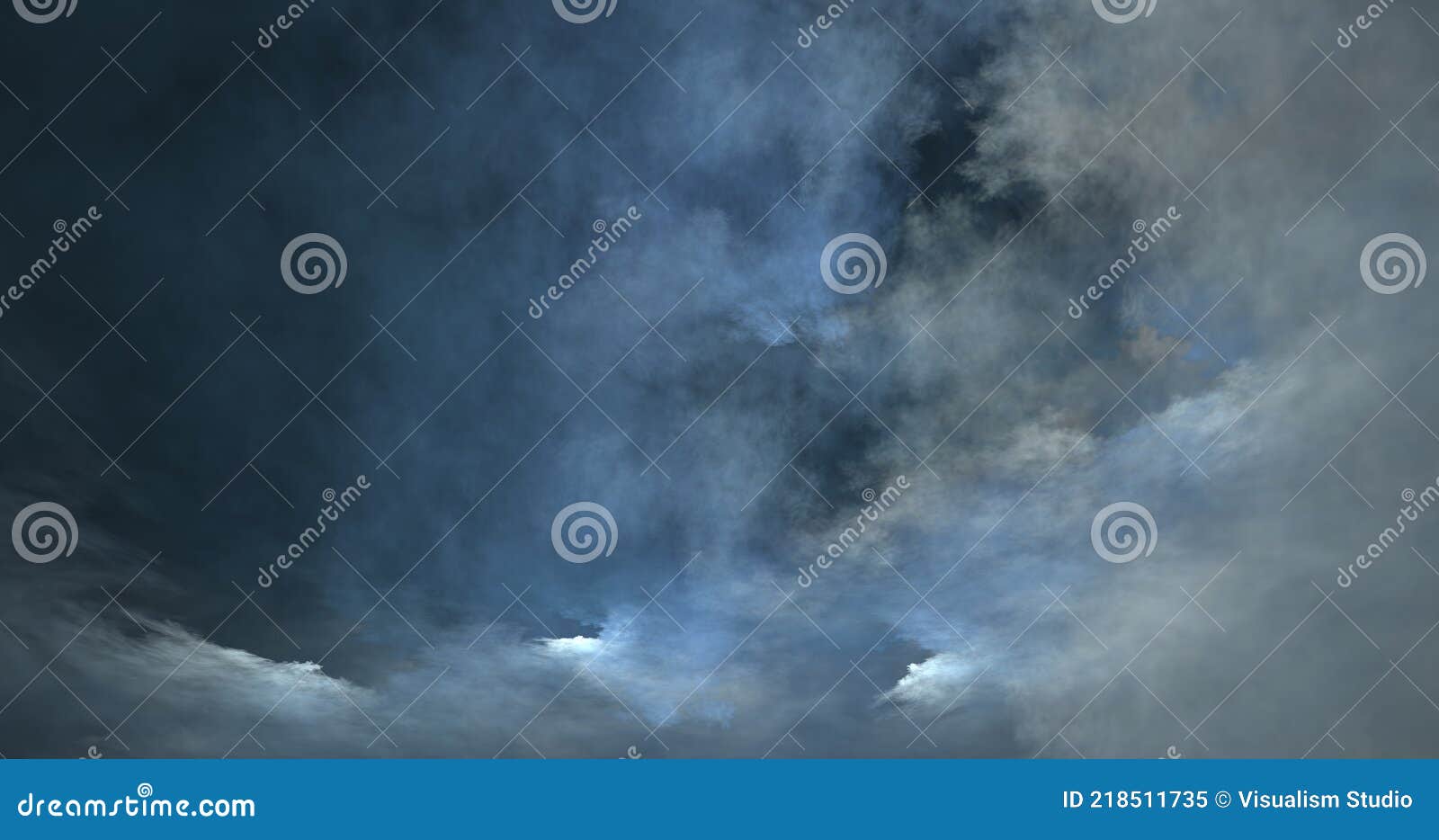 Abstract Light Blue Sky and Dark Clouds Shining Starry Surface Aerial ...