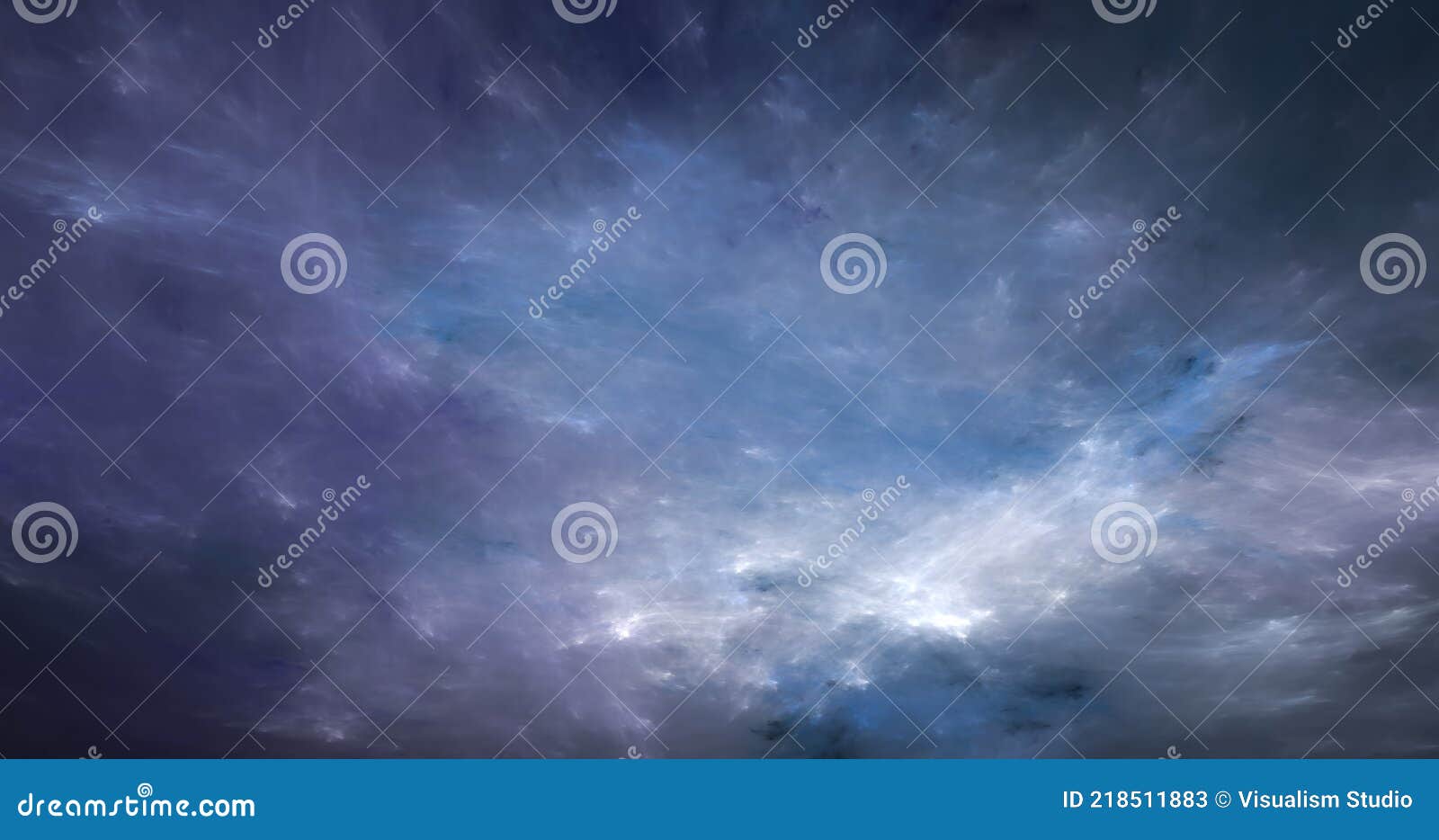 Abstract Light Blue Sky and Dark Clouds Shining Starry Surface Aerial ...