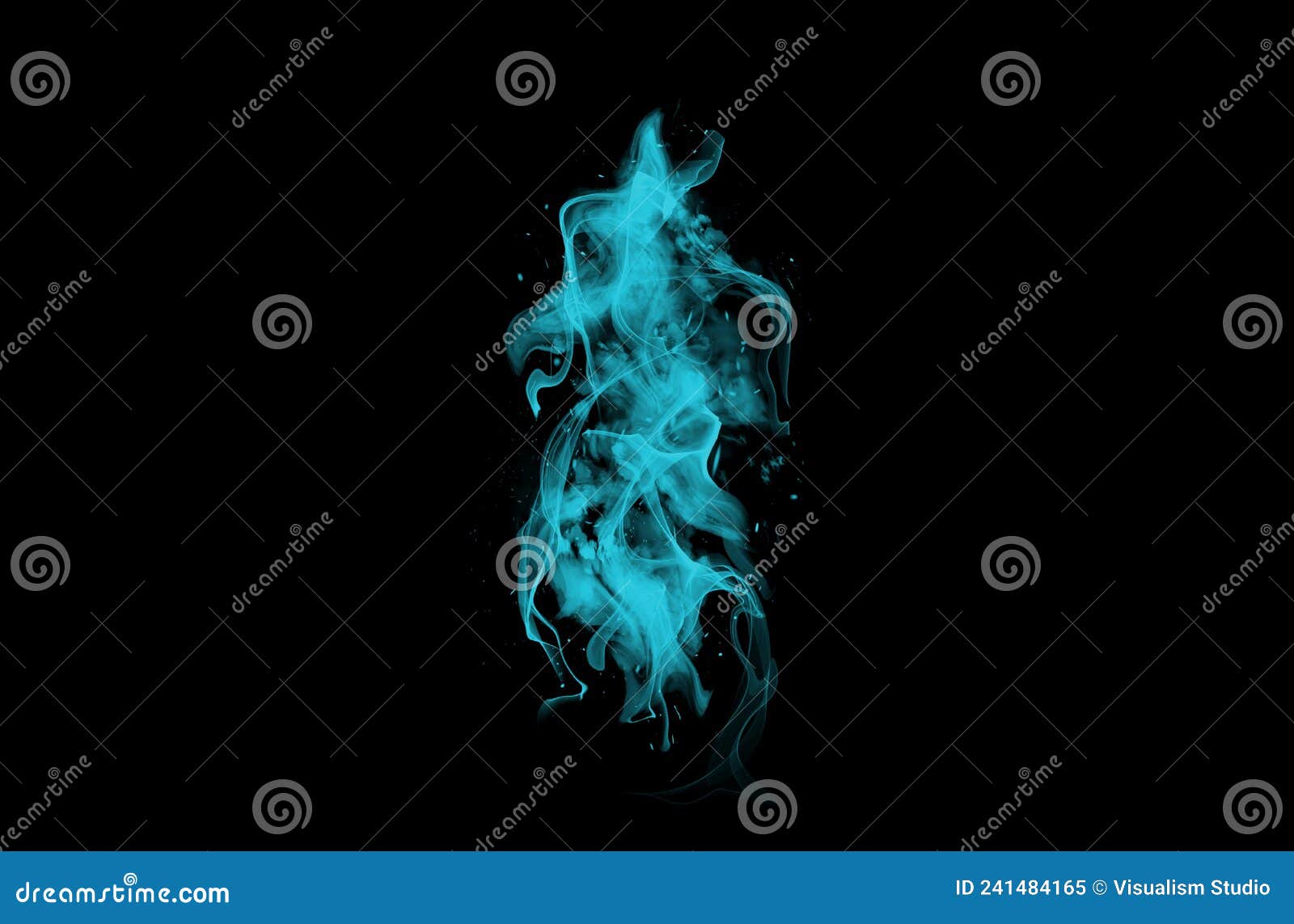 Abstract Light Blue Smoke Steam Flow Realistic Dust Overlay Beam Fire ...