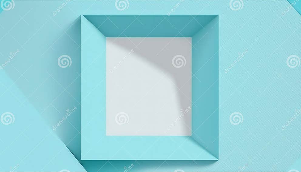 Abstract Light Blue Square Frame Minimalist Design Background Stock ...