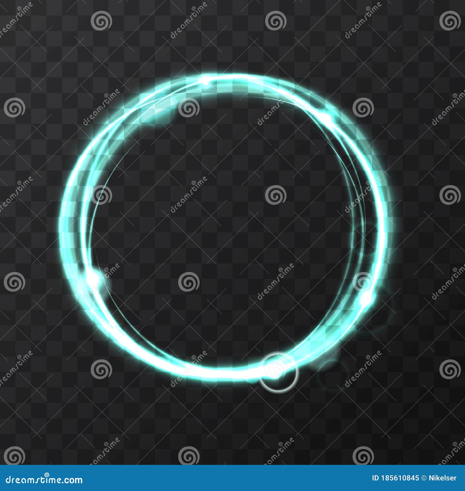Abstract Light Blue Vector Circle on Transparent Background. Round ...