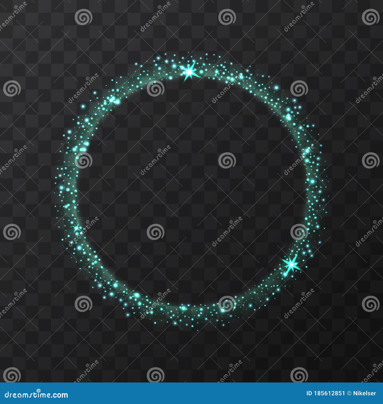 Abstract Light Blue Vector Circle on Transparent Background. Round ...