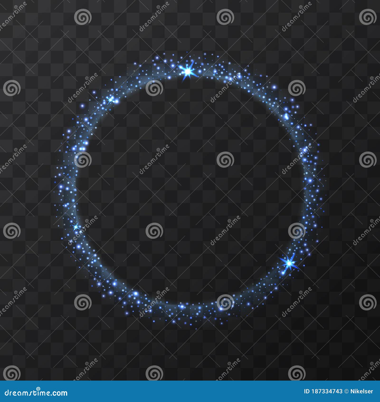 Abstract Light Blue Vector Circle on Transparent Background. Round ...