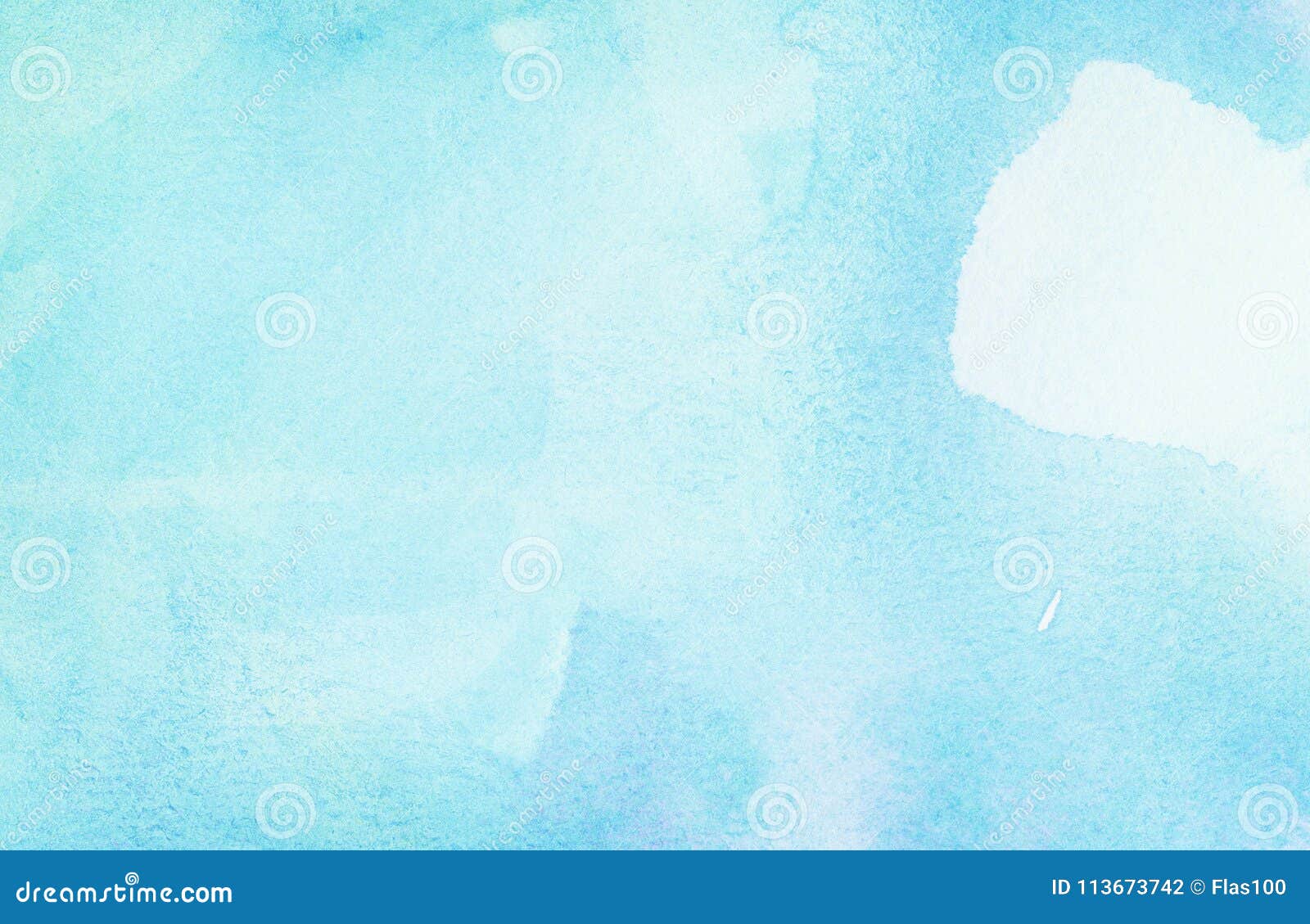 Abstract Light Blue Watercolor Background, Painted on Watercolor Paper ...
