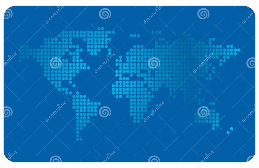 Abstract Light Blue World Map with Gradient on Blue Vector Background ...