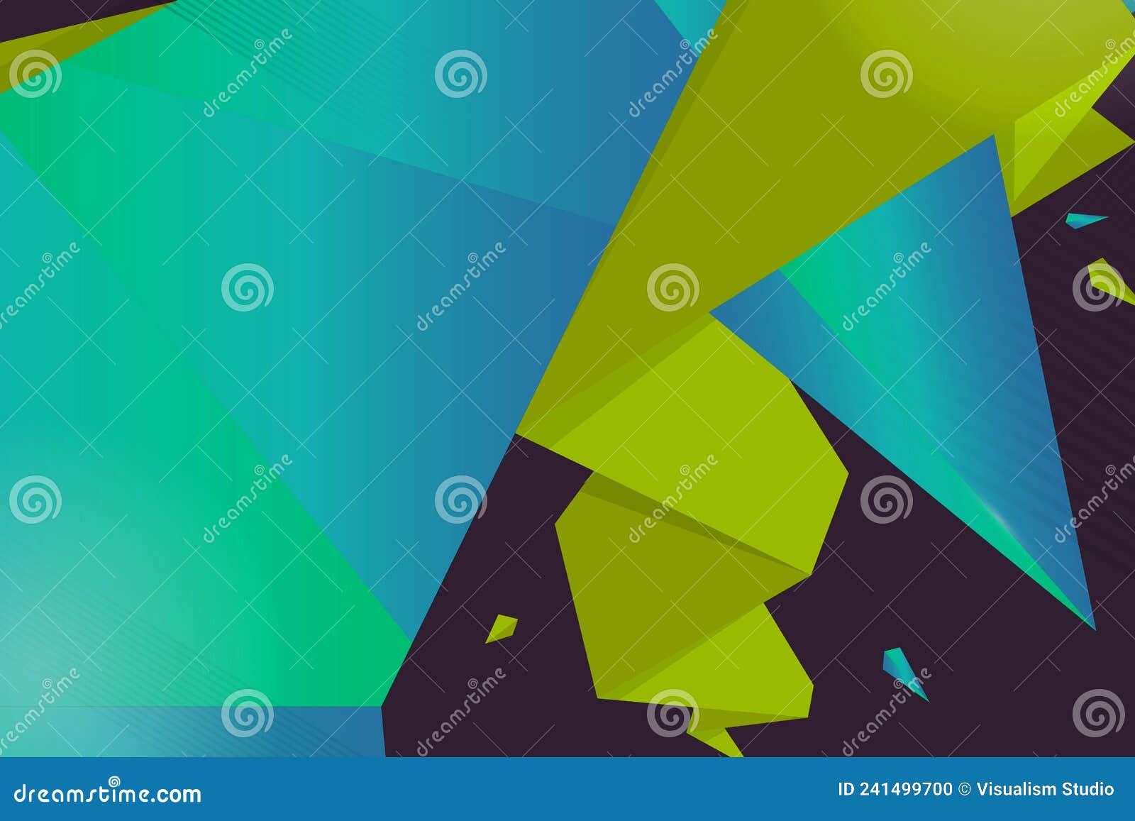 Abstract Light Blue and Yellow Geometric Various Shape and Leaves ...